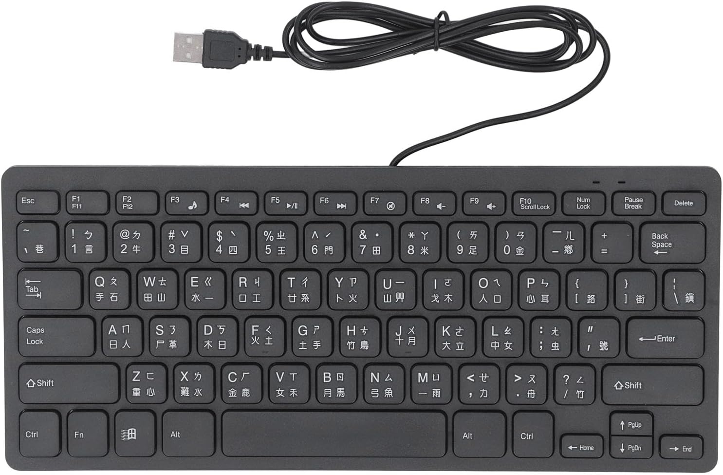 Dpofirs Wired Computer Keyboard, 78 Keys USB Wired Keyboard, Bilingual ...