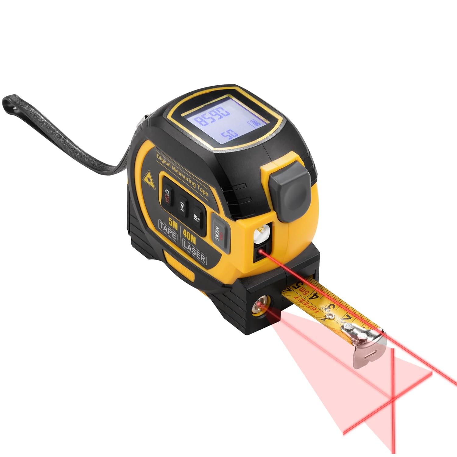 Hardys Combination Laser Measuring Tape - 5m Tape Measure & 40m Laser ...