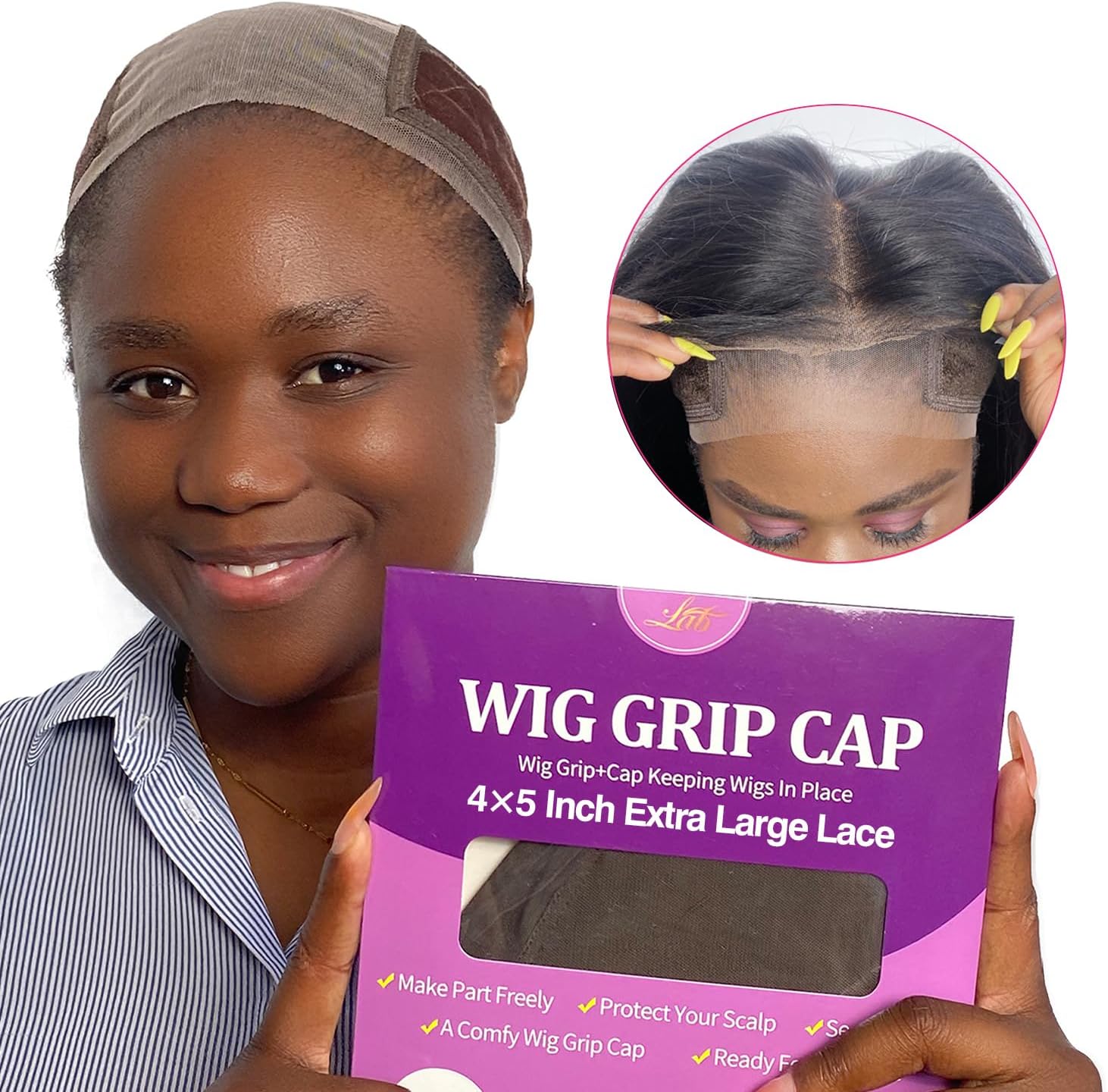 Amazon.com: LAB HAIRS Lace Wig Cap with Grip Band for Keeping Wigs In ...