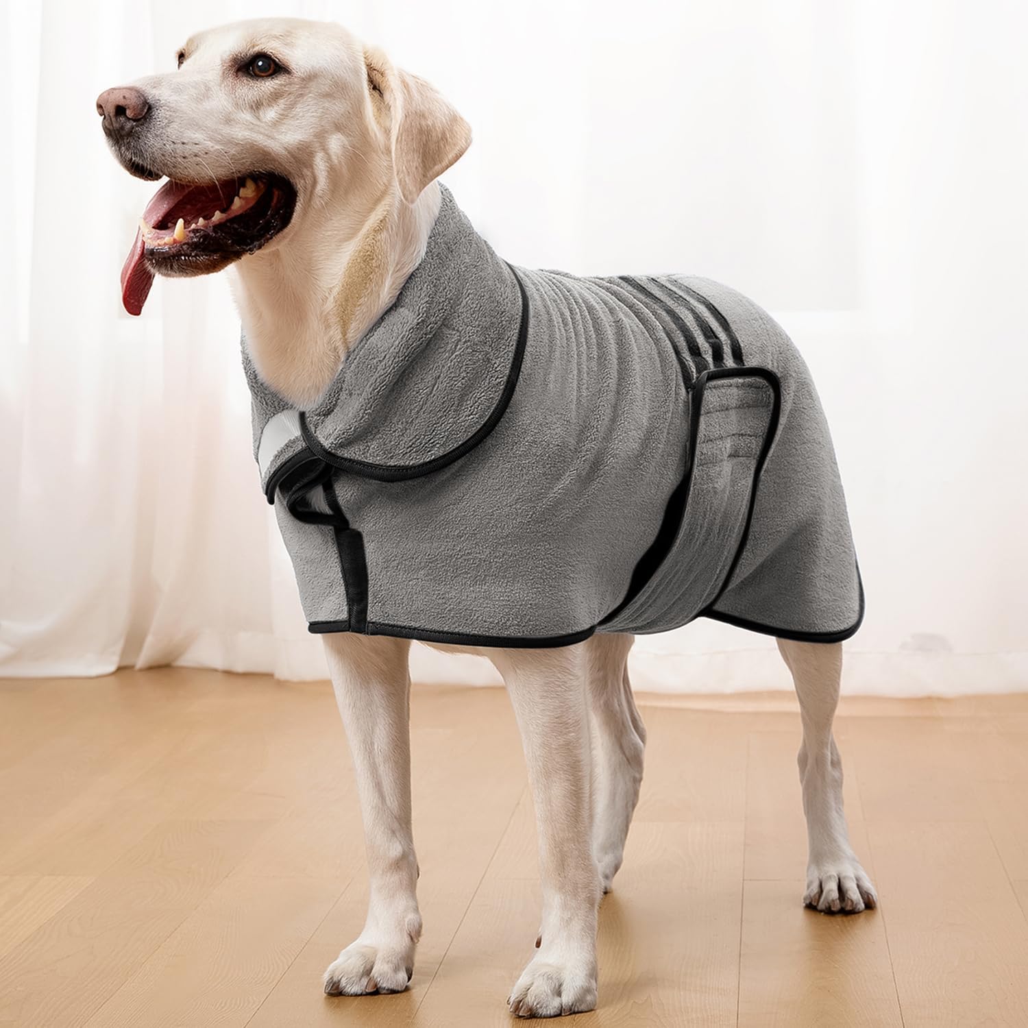 Zorela Dog Drying Coat, Super Soft Coral Fleece Dog Drying Towel Robe ...