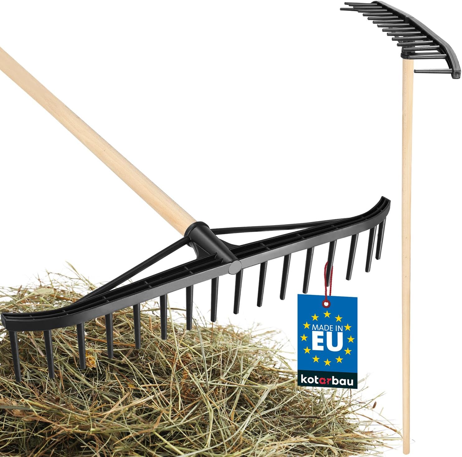 KOTARBAU® Râteau Robuste 151 cm 23 Dents avec Manche Râteau à Feuilles ...