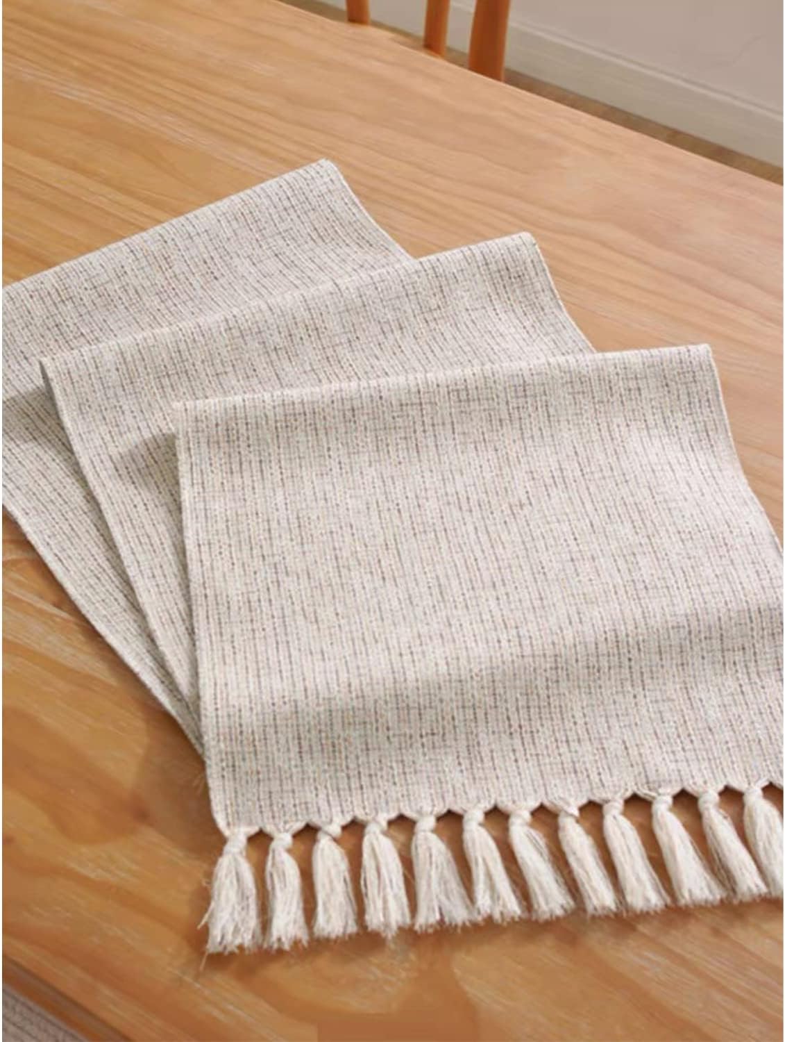Amazon.com: WIGNEE Ivory Neutral Table Runner Farmhouse Table Runners ...