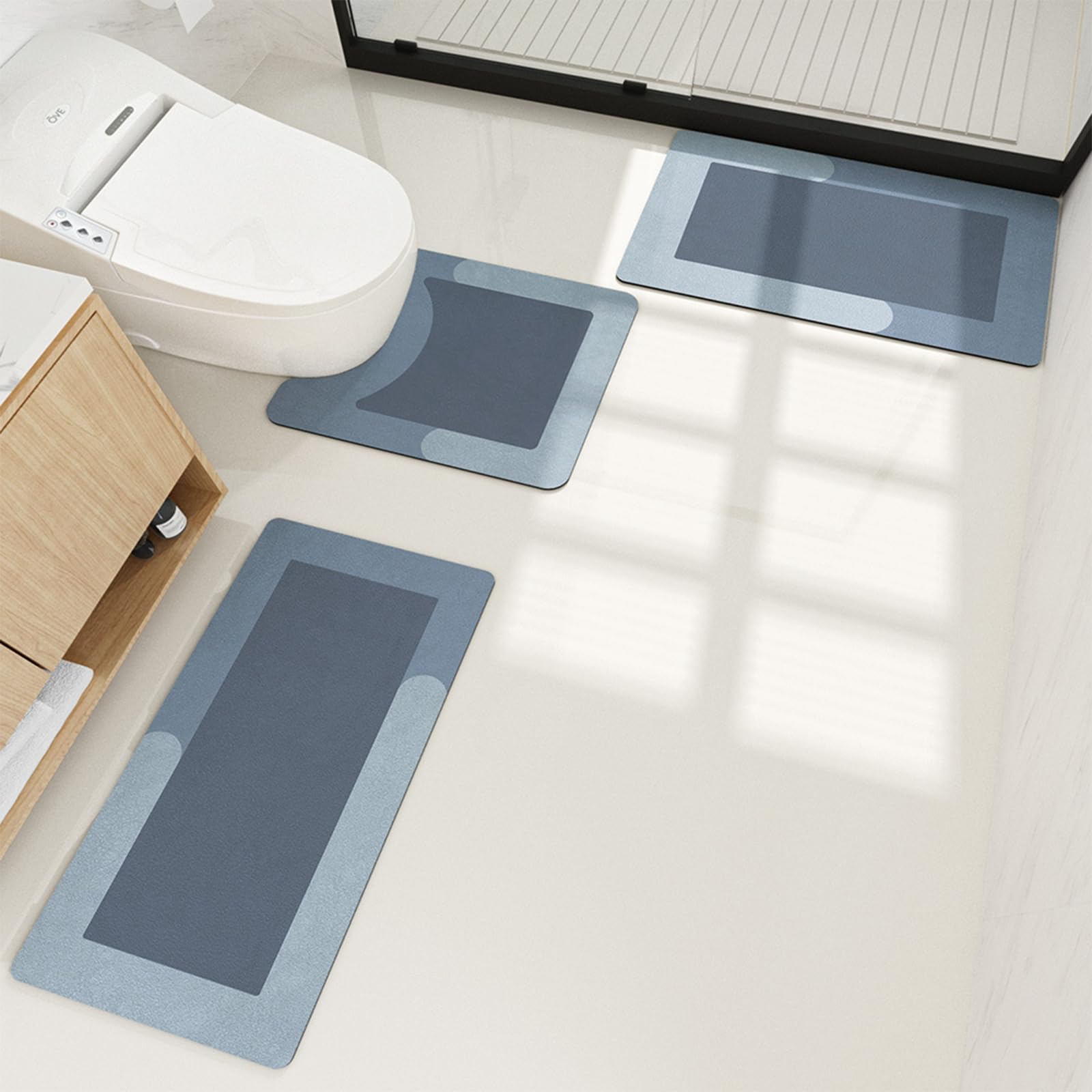 Bathroom Rug Set 3 Piece, 3PCS Ultra Soft Napa Skin Bath Mat, Super ...