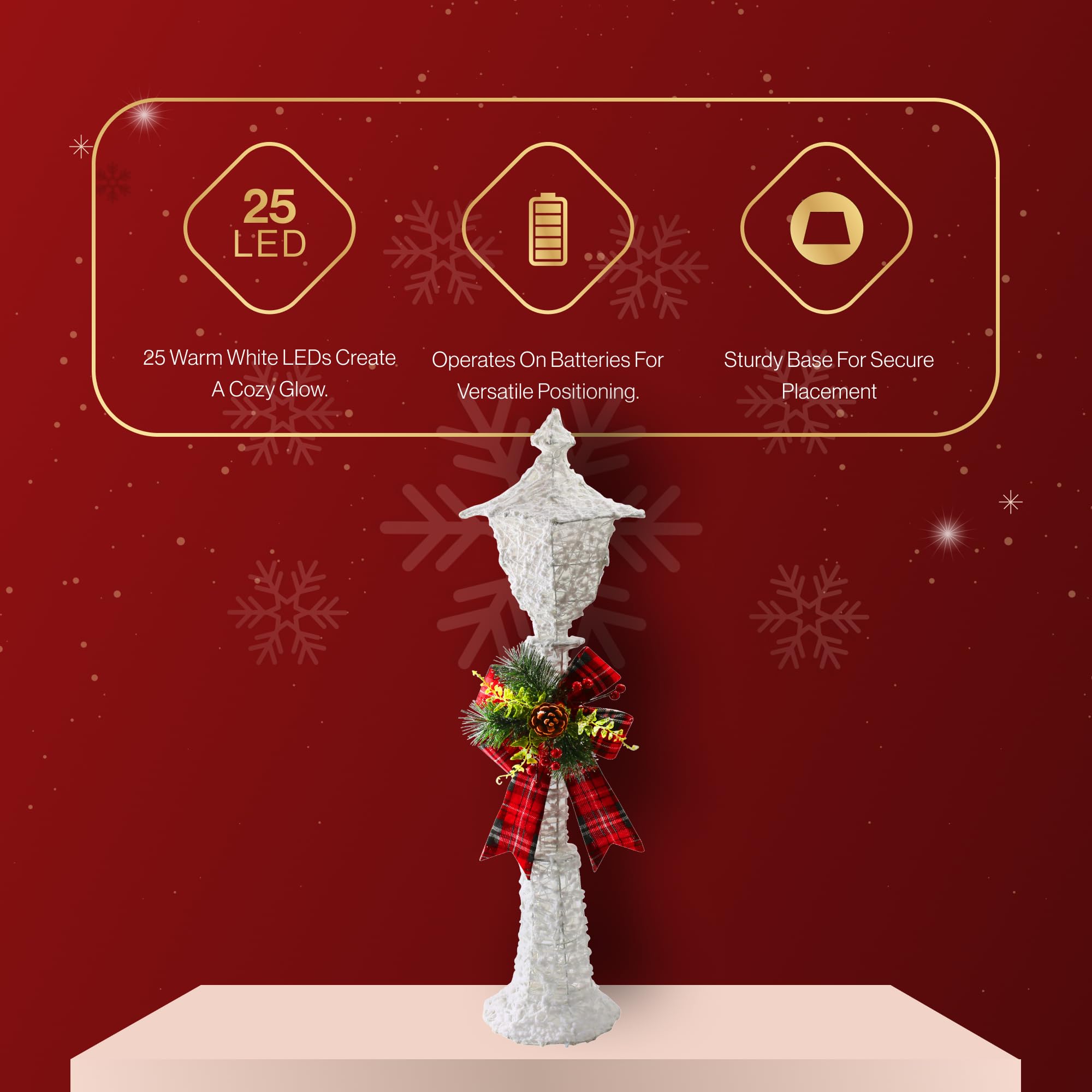 White For Christmas Lighted Lamp Post Lemax Old English Lamp Post