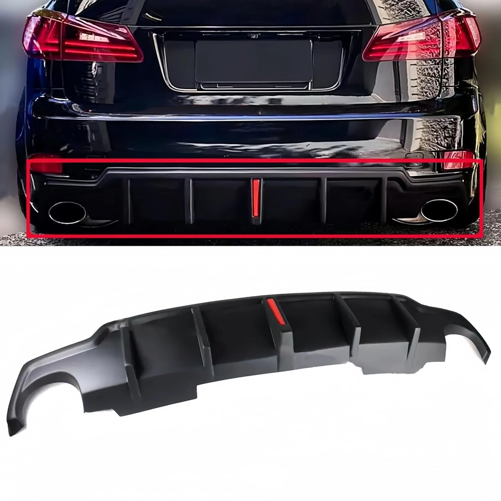 Amazon.com: Rear Diffuser Lip with W/LED Brake Light Compatible with ...