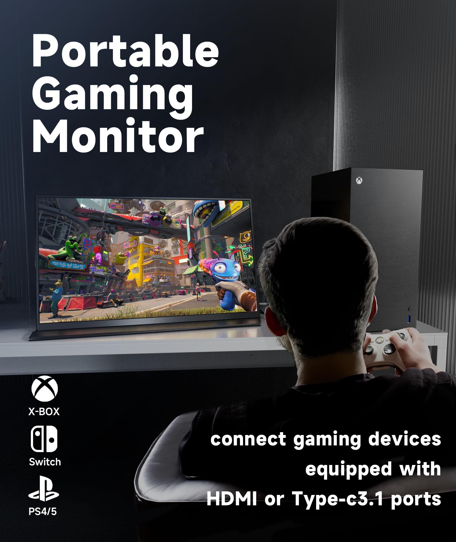 Snapklik.com : Portable Monitor, 18.5 Inch FHD 1080P 100% sRGB Laptop ...