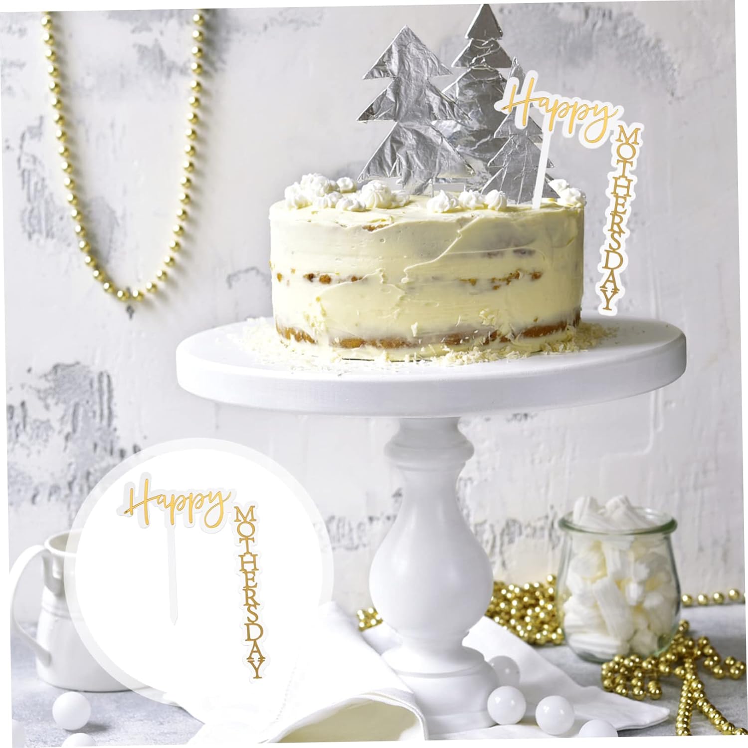 Didiseaon 4 Pcs Mother’s Day Cake Inserts appetizer toothpicks Father s ...