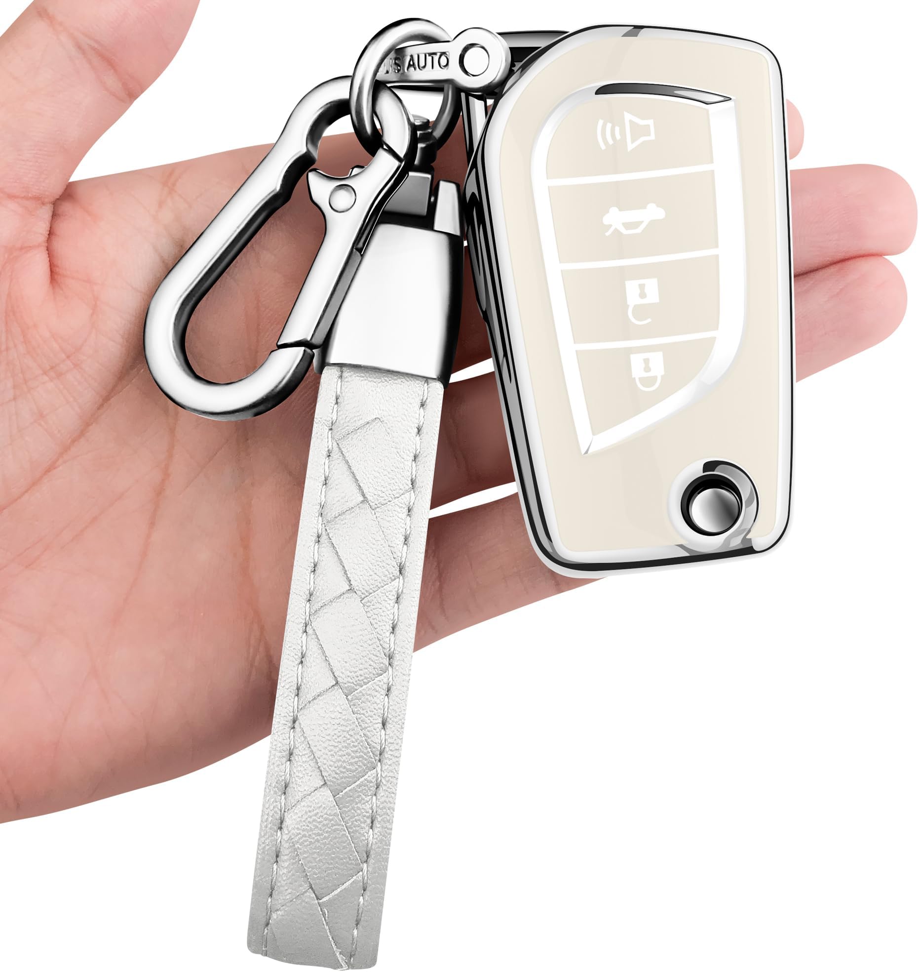 Amazon.com: Sindeda for Toyota Key Fob Cover with Keychain Soft Full ...