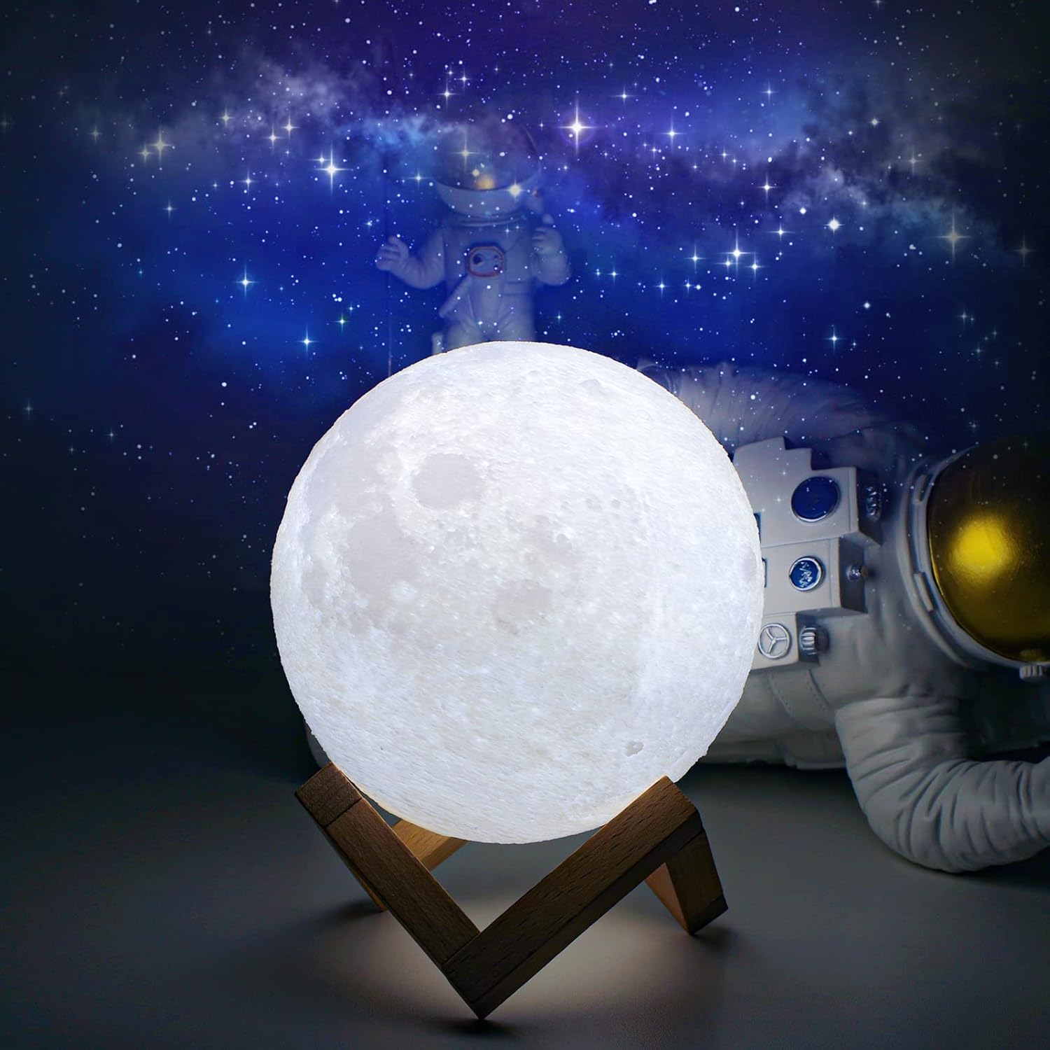 Kangtaixin Moon Lamp, LED 3D Print Moon Light Lamp, 16 Colours Dimmable ...