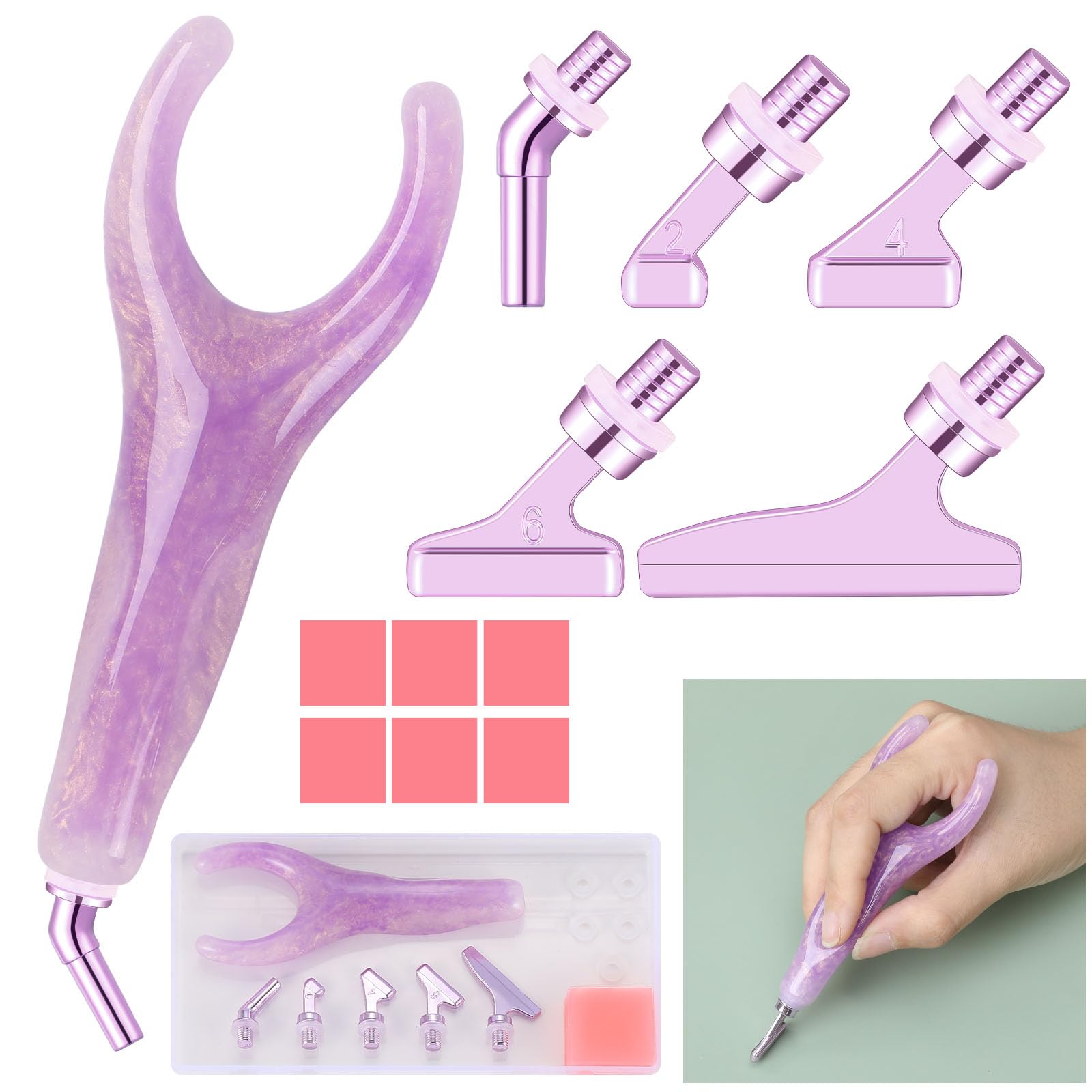 Amazon.com: Diamond Painting Pen Kits with Angled Metal Tips,Ergonomic ...