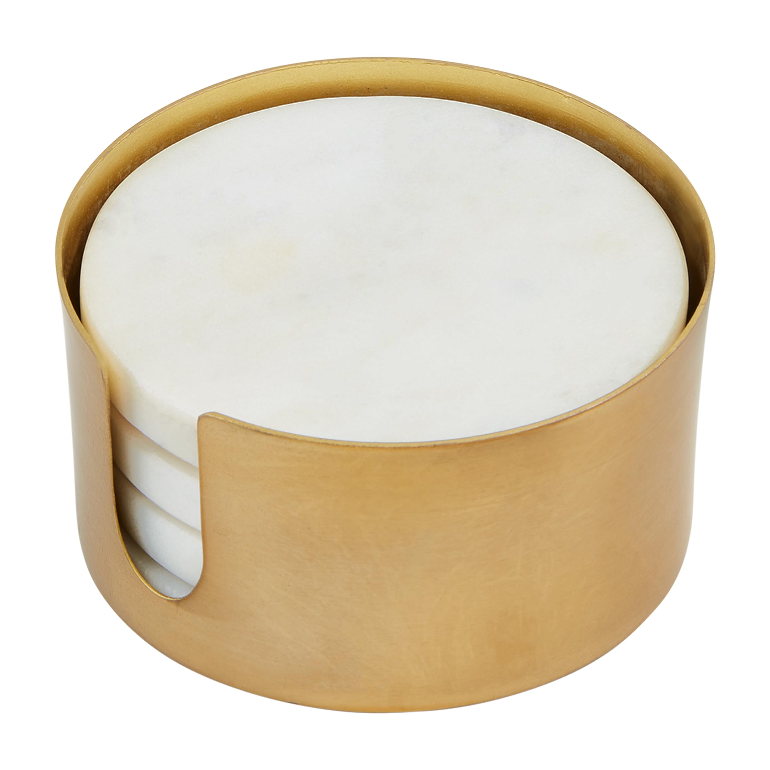 Amazon.com | Mud Pie White Marble Coaster, 4" dia: Coasters