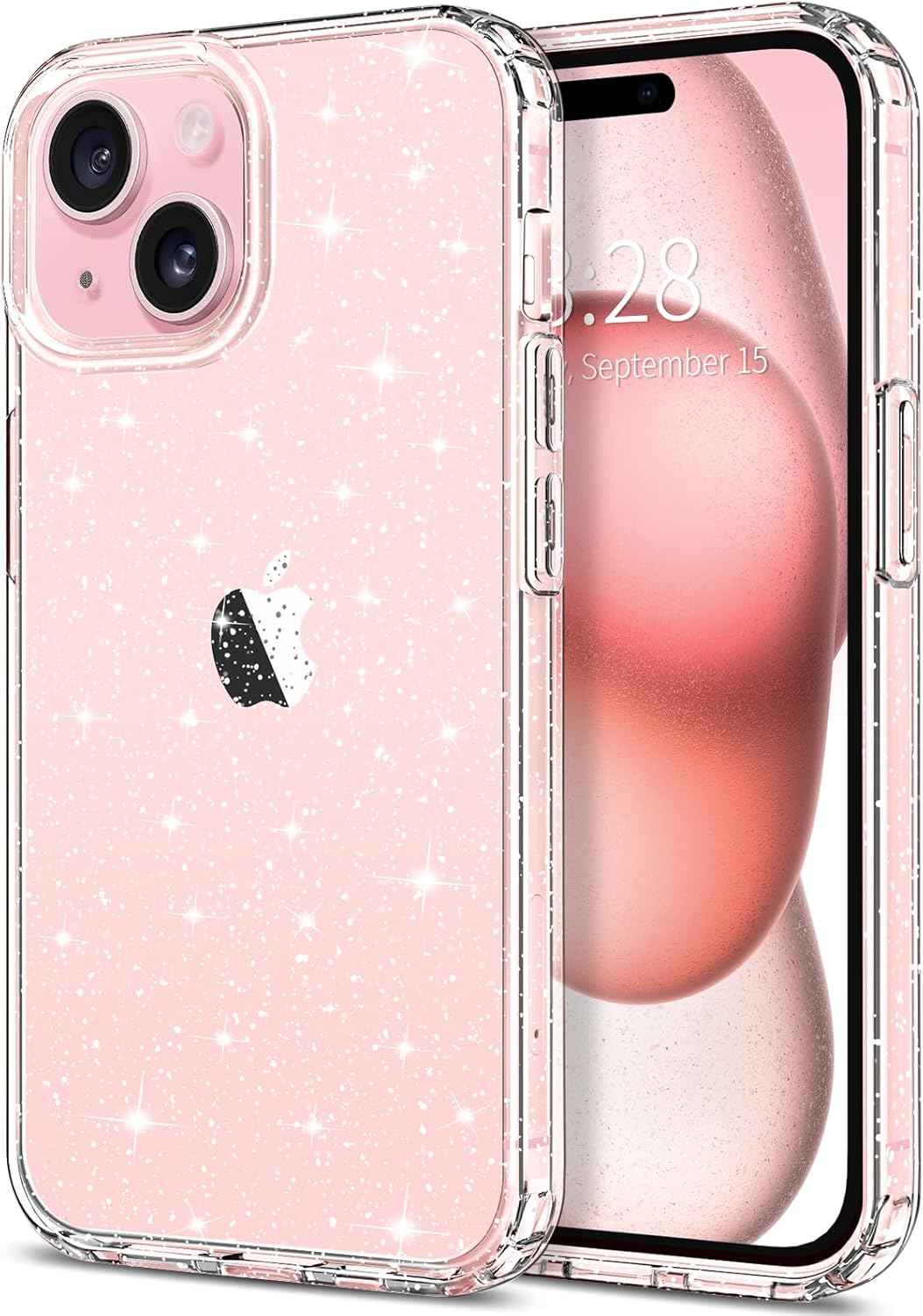 Amazon.com: Hython for iPhone 15 Case Glitter, Cute Clear Glitter ...