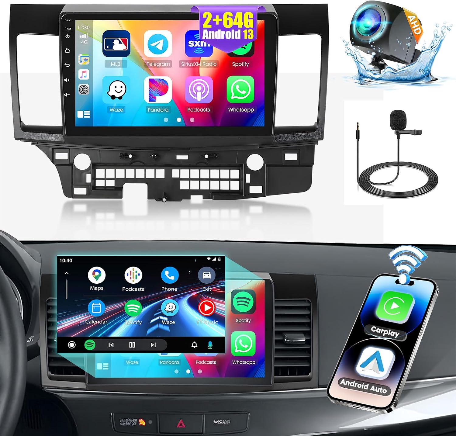 Amazon.com: Roinvou 2+64G Radio for Mitsubishi Lancer 2007 2008 2009 ...