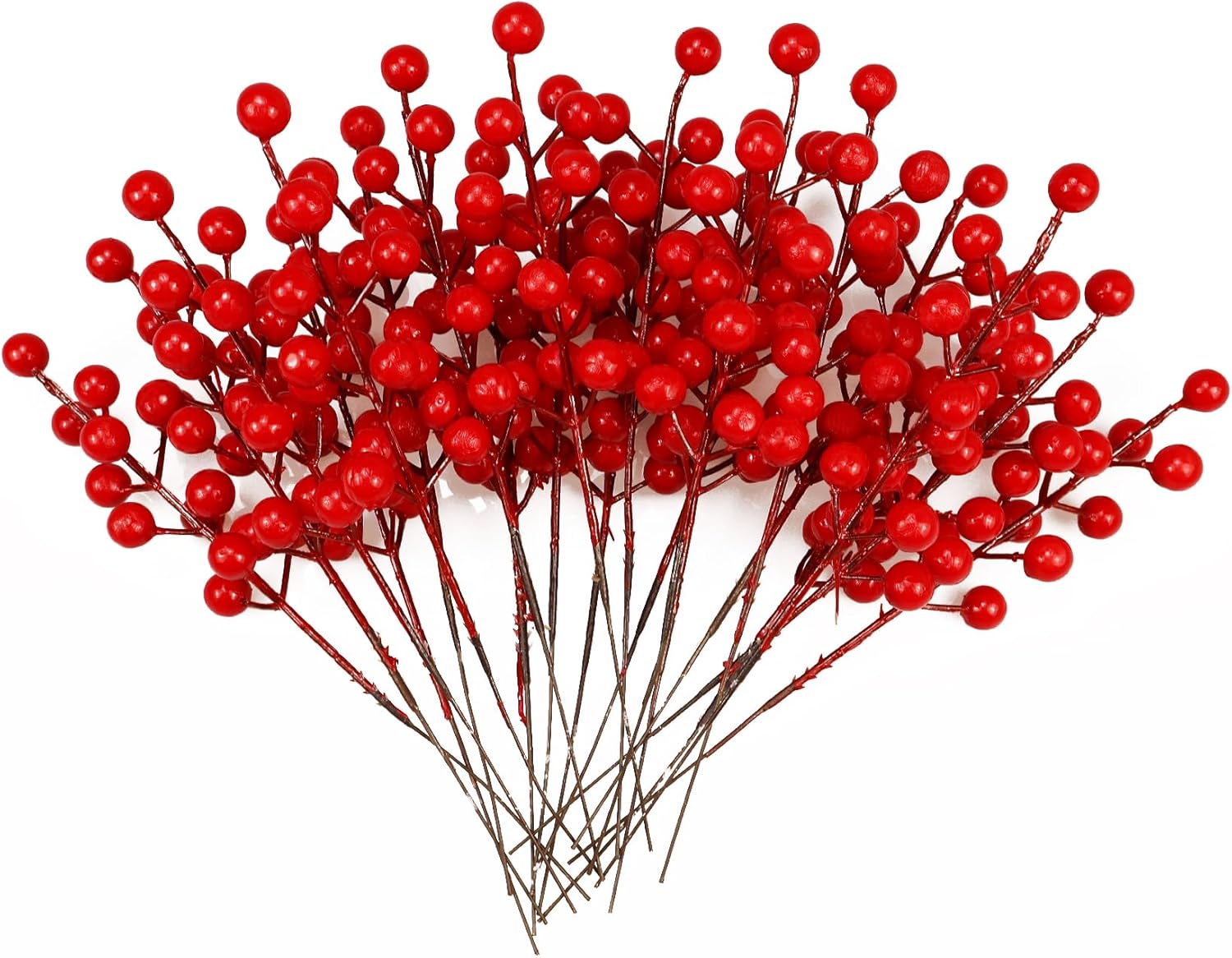 Amazon.com: 30 Pcs Artificial Red Berry Stems, Christmas Holly Berry ...