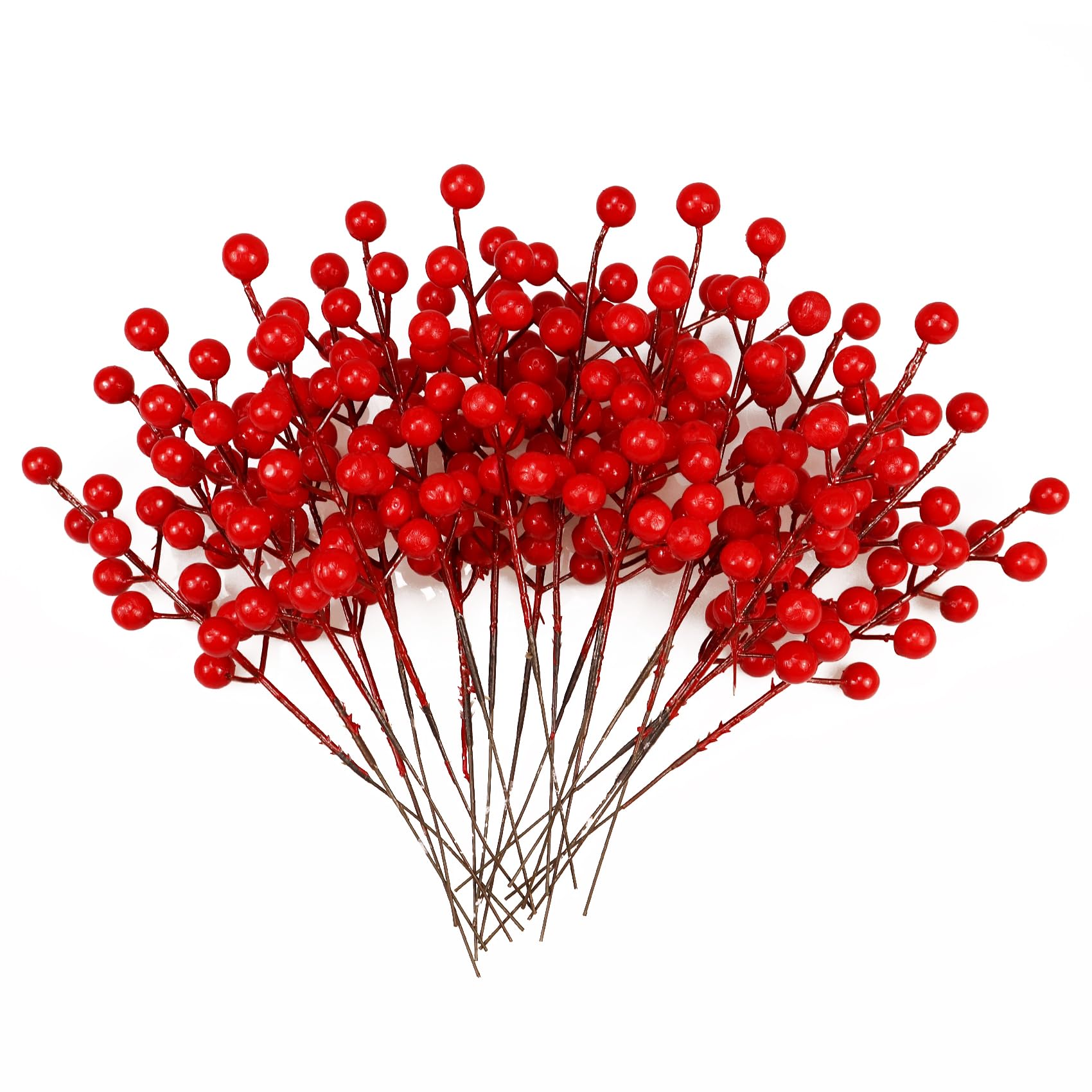 Amazon.com: 30 Pcs Artificial Red Berry Stems, Christmas Holly Berry ...