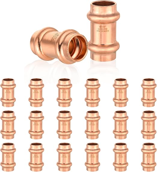 Amazon.com: 20-Pack HeSun 1/2" x 1/2" Copper Press Coupling with Stop ...