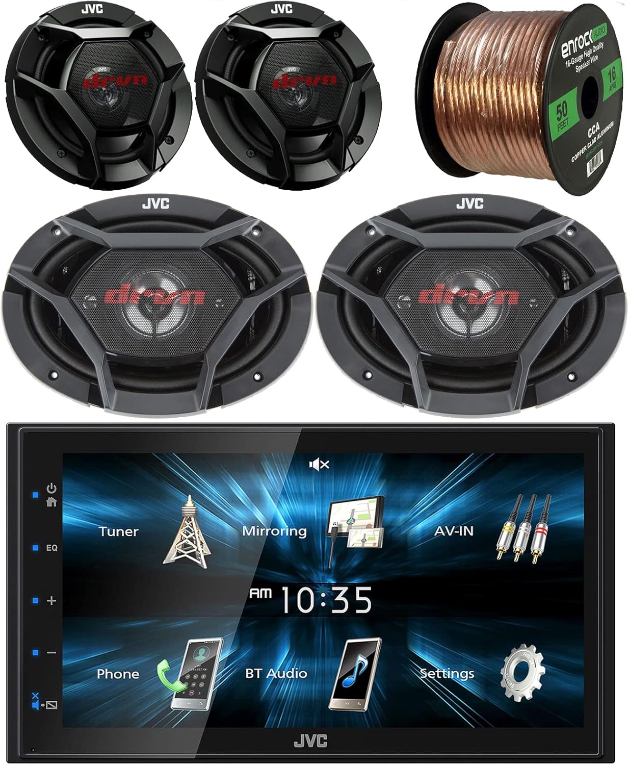 Amazon.com: JVC Double DIN 6.2-Inch WVGA Display Digital Bluetooth USB ...