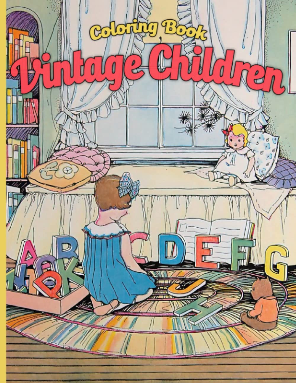 Amazon | Vintage Children Coloring Book: Back to Childhood With Cute ...