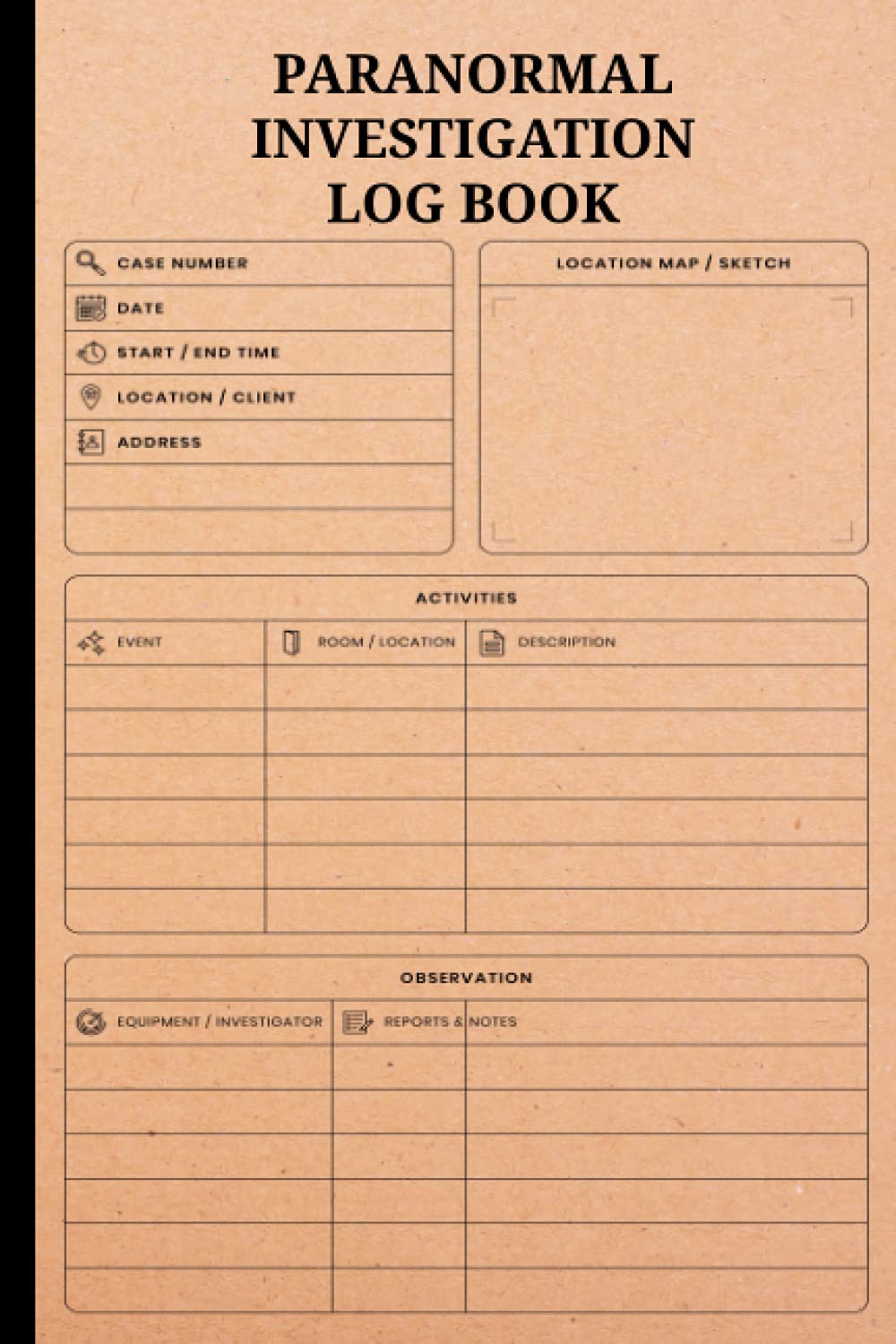 Amazon.com: Paranormal Investigation Log Book: Ghost Hunting ...