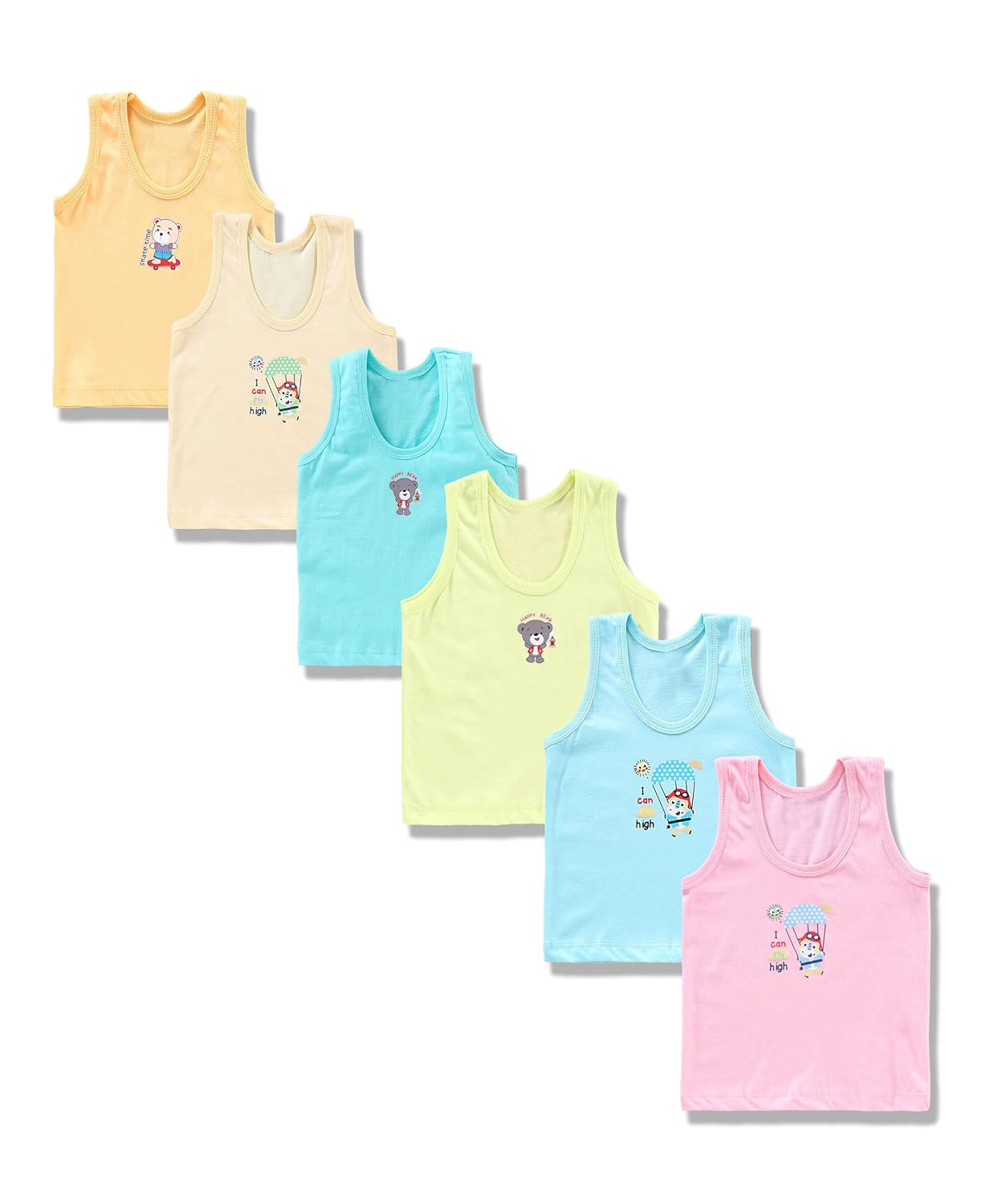 JEEN Printed Baby Vest for Kids Cotton Sleeveless Sando Baniyan Toddler ...