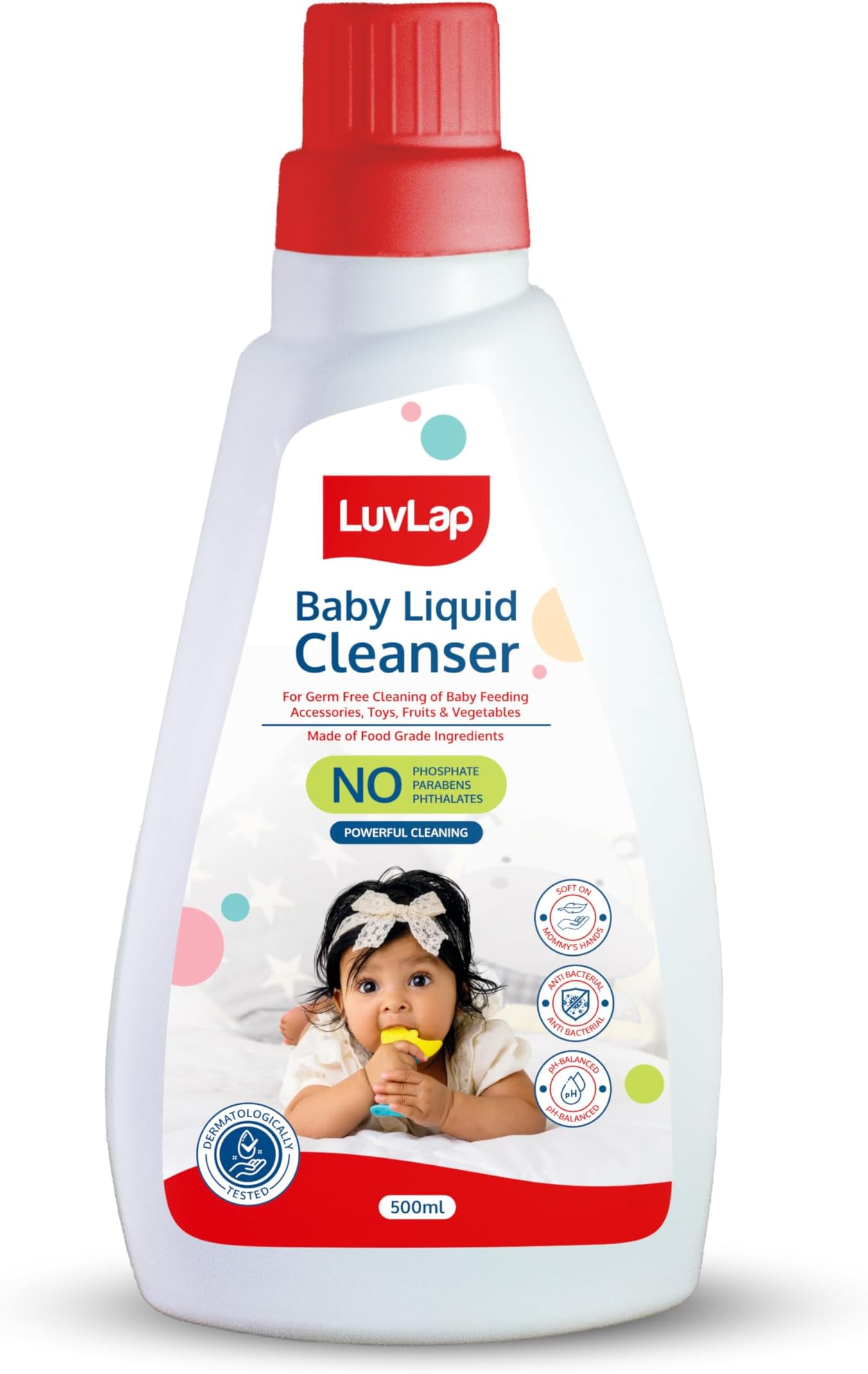 LuvLap Baby Liquid Cleanser 500ml, For cleaning feeding bottle, cutlery ...