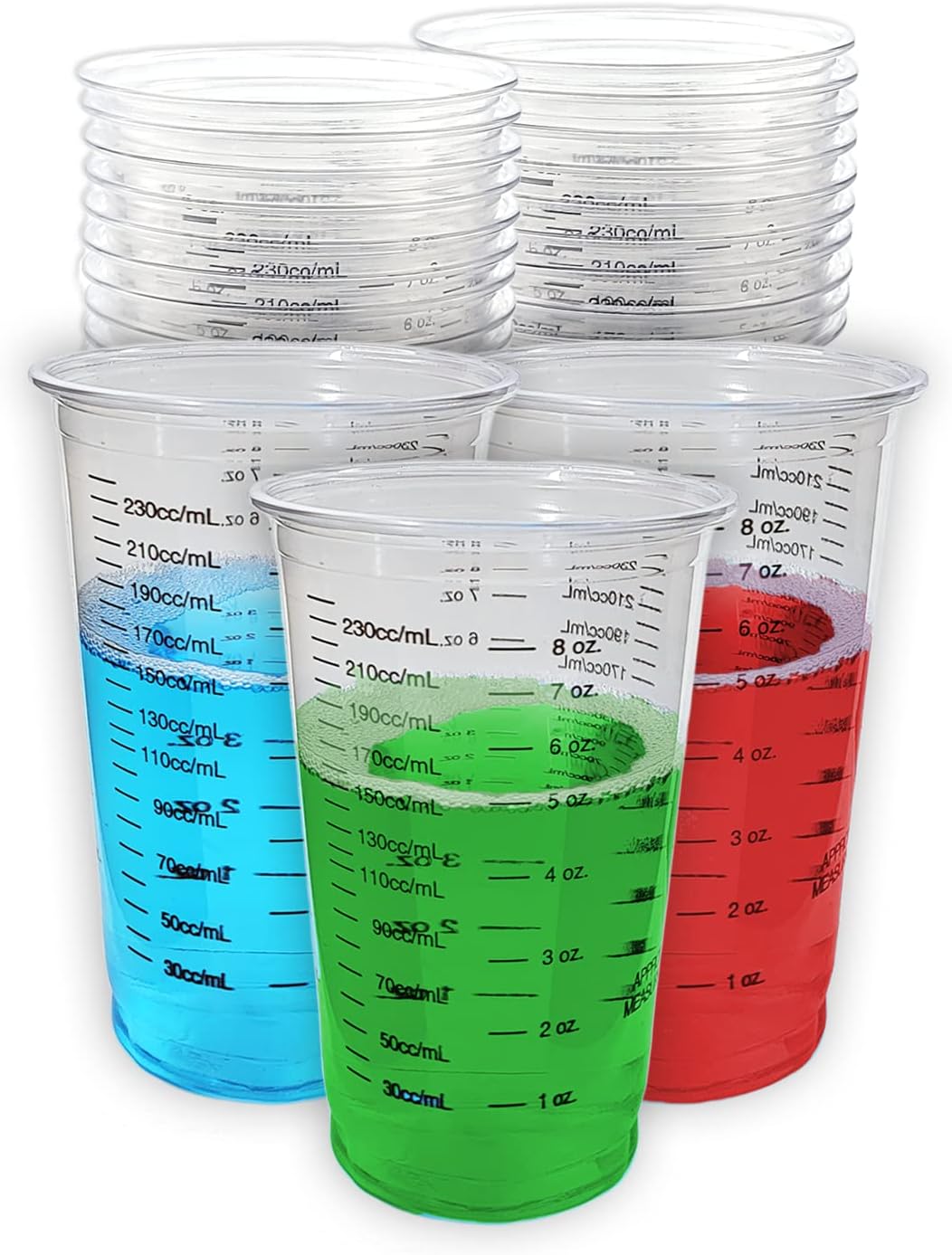 Amazon.com: 24 Pcs Clear Scale Cups, 100ml/3.4oz Plastic Graduated Cups ...