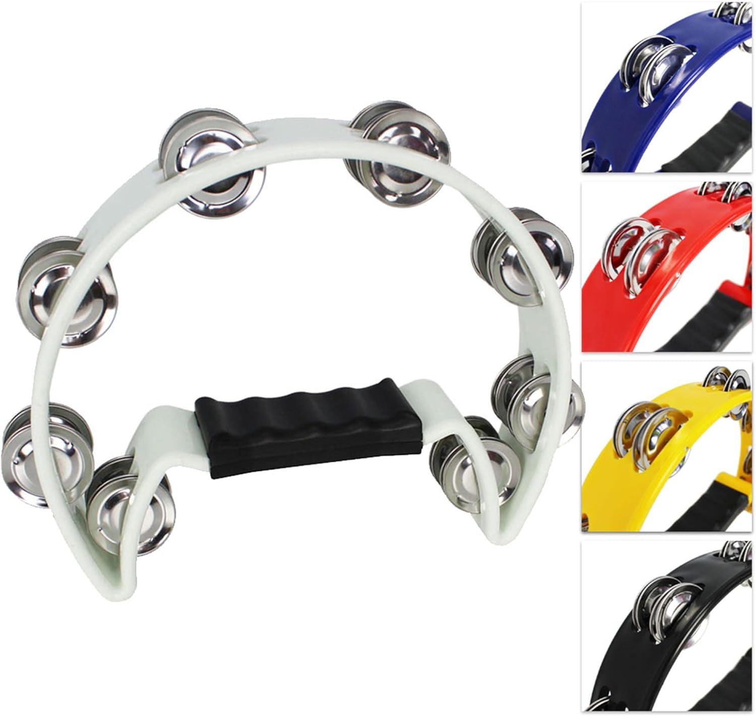 A-Star Half Moon Tambourine, Double Jingle Bell Cutaway with Ergonomic ...