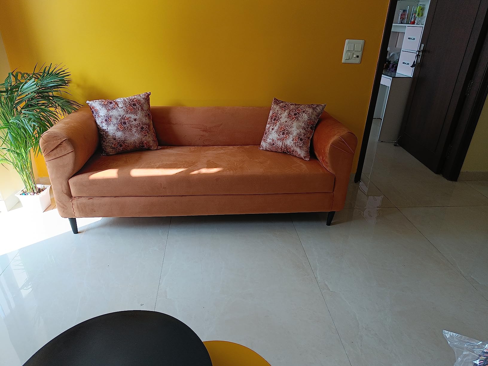 GOLD BIRD Classic 3 Seater Bucket Style Sofa for Home, Office & Hotel ...