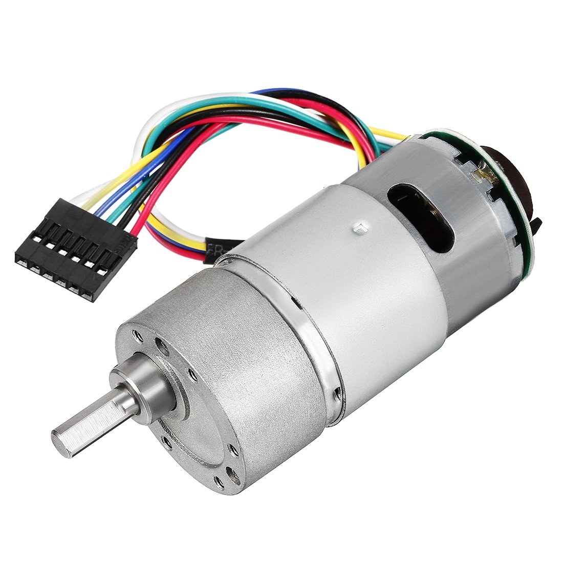 uxcell Gear Motor with Encoder DC 12V 200RPM Gear Ratio 30:1 D Shaft ...