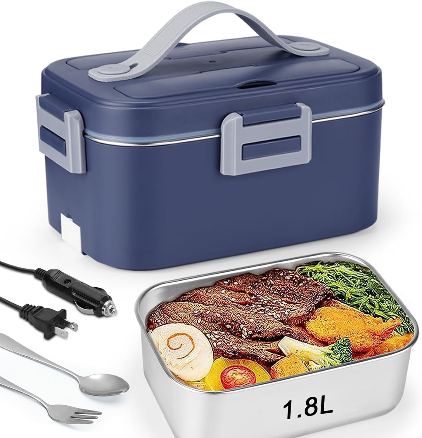 Amazon.com: BHeadCat Electric Lunch Box Food Heater, 75W 1.8L Protable ...