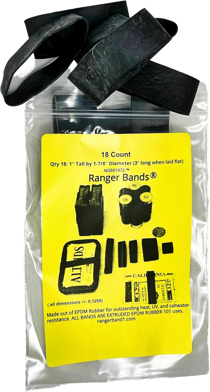 Ranger Bands® Large Wide 18 Count Made from EPDM Rubber for Survival ...
