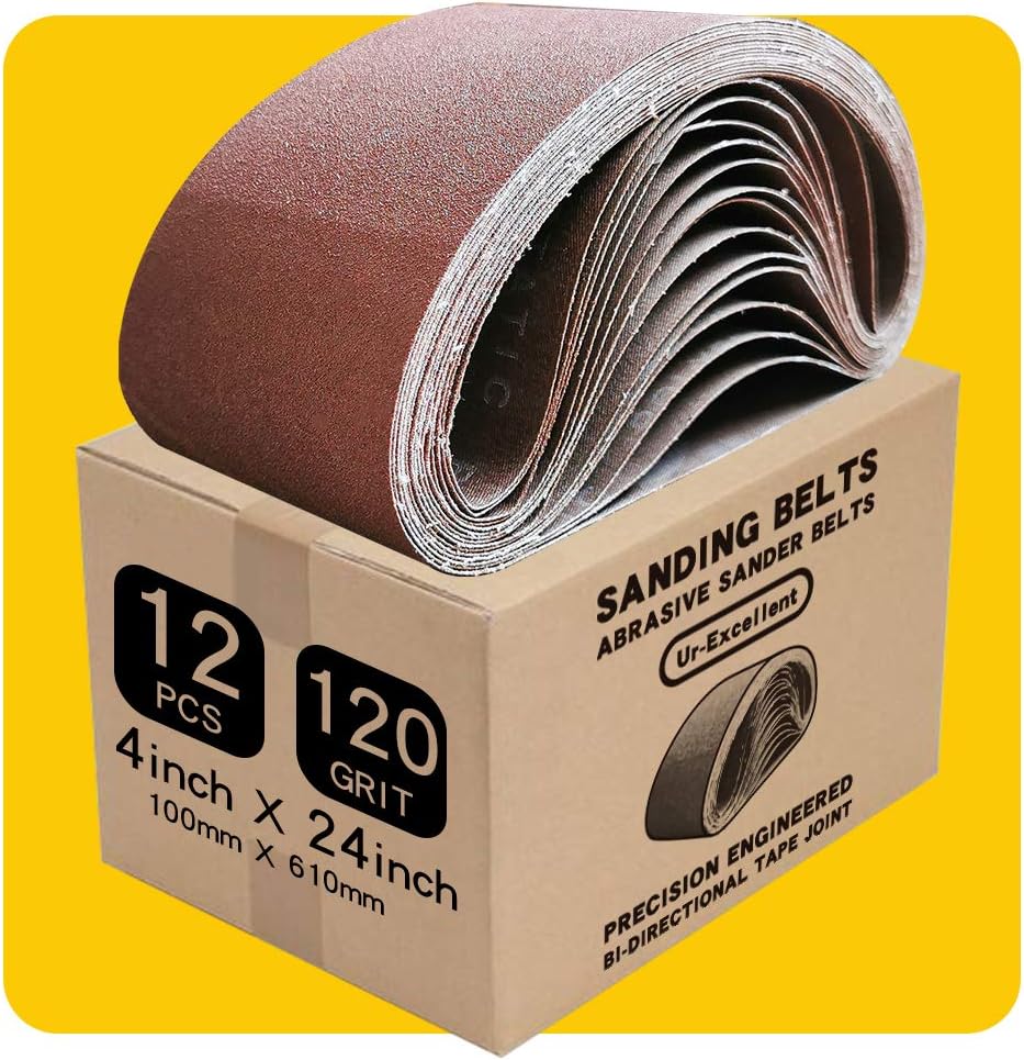 4 x 24 Inch 40 Grit Sanding Belt | Premium Aluminum Oxide Sanding Belt ...