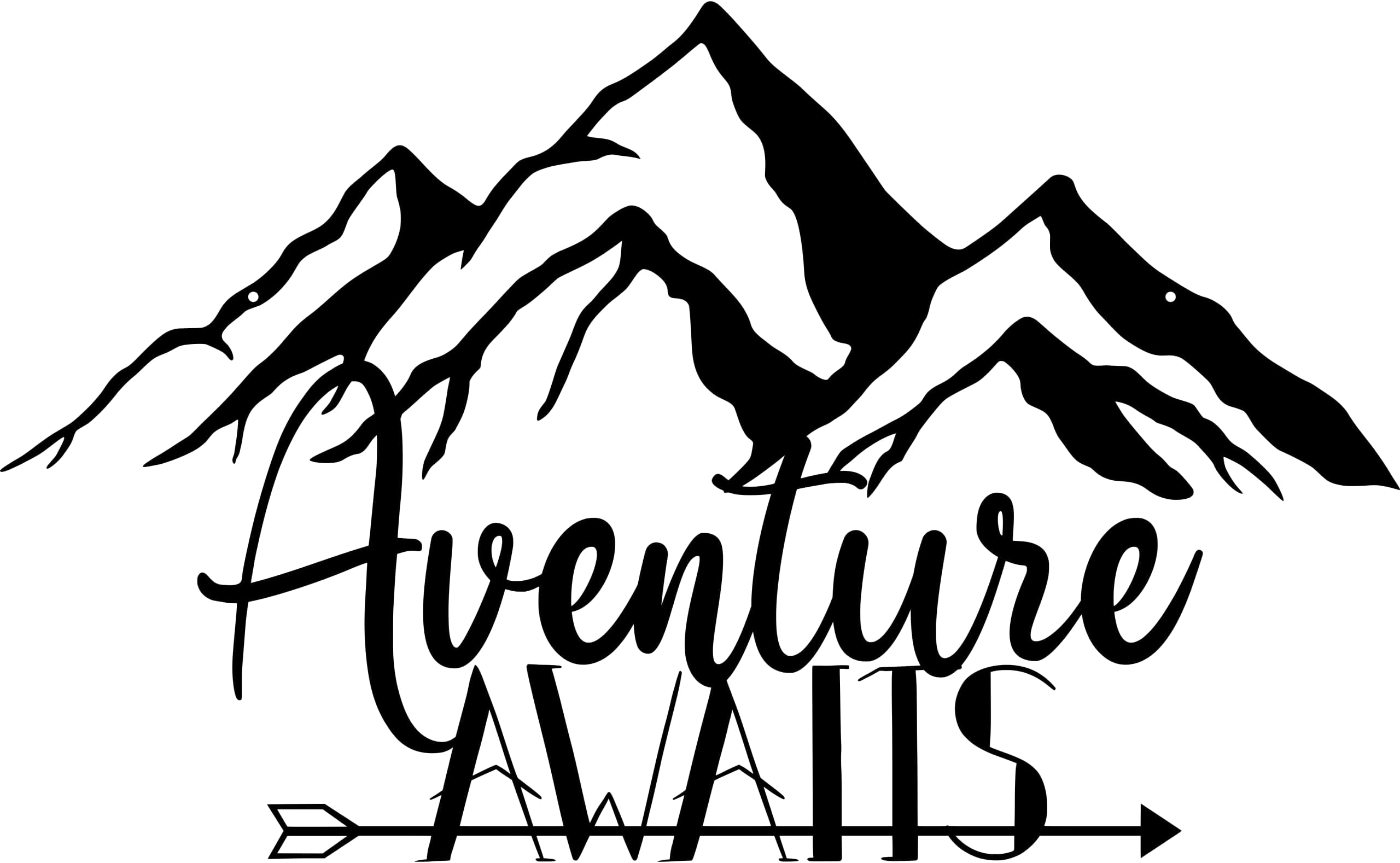 Amazon.com : Adventure Awaits Mountain Landscape Metal Sign - Inspiring ...