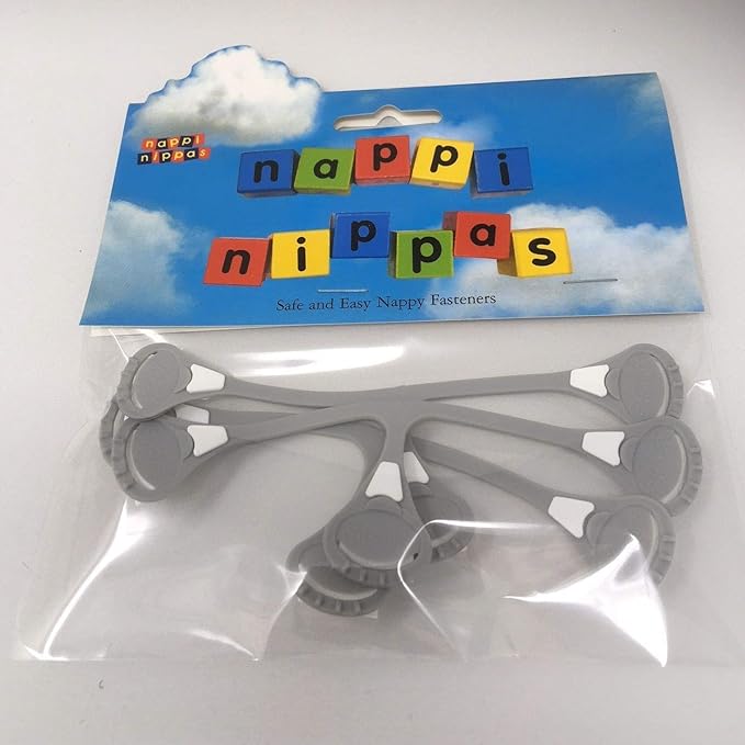 Nappi Nippas Nappy Fastener 3 Pack - Choose your colour - Grey : Amazon ...