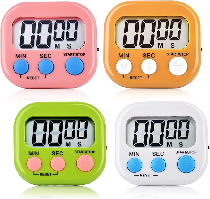 Amazon.com: 4 Pack Digital Kitchen Timer Magnetic Digital Timer with ...
