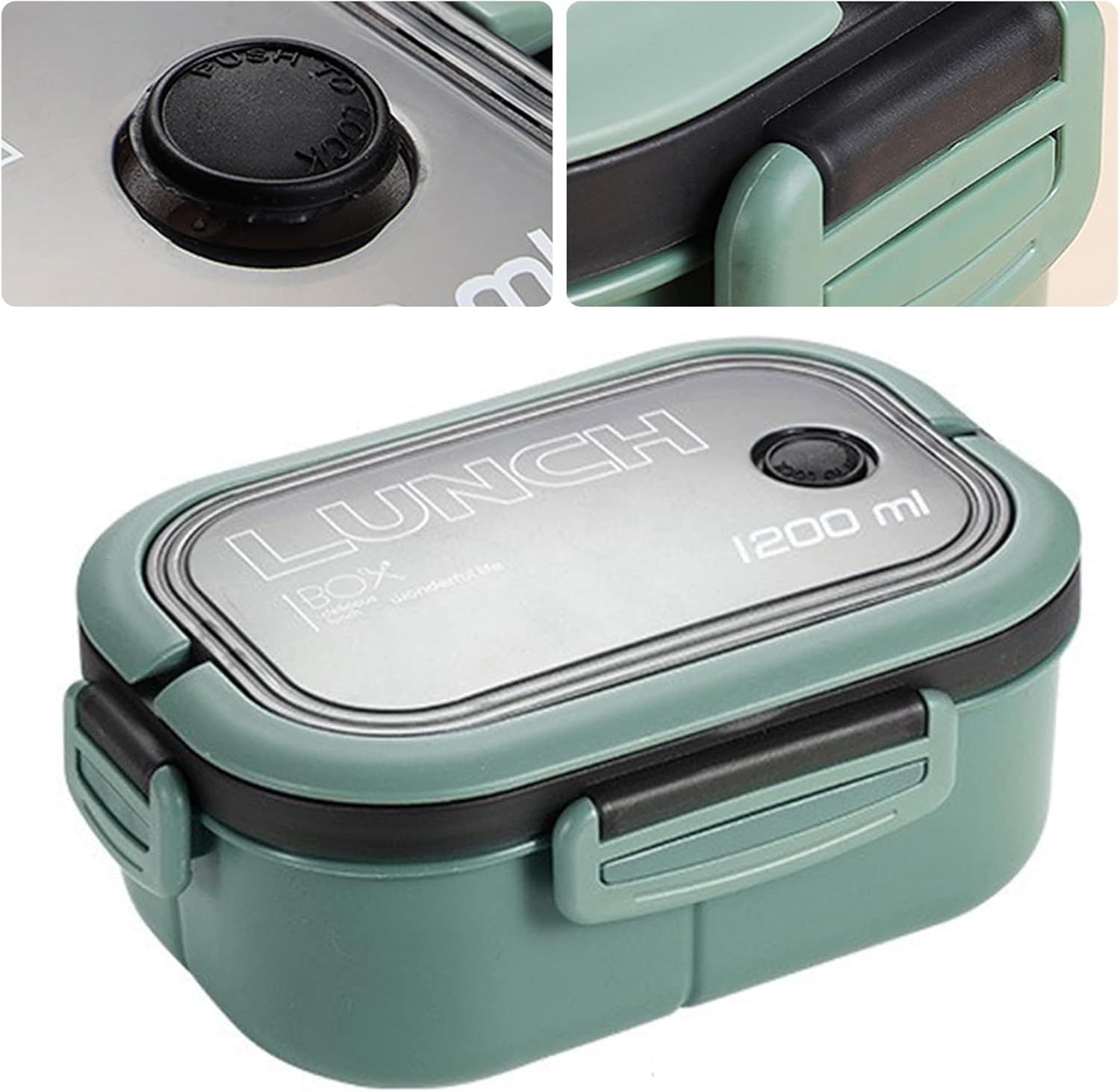 Amazon｜1200ml Lu ボックス二重層断熱容器大人用フォークスプーン付き、オフィスワーカー向けの有能な Lu 容器、e (EBvcudfp16in-11)｜保温ランチジャー オンライン通販