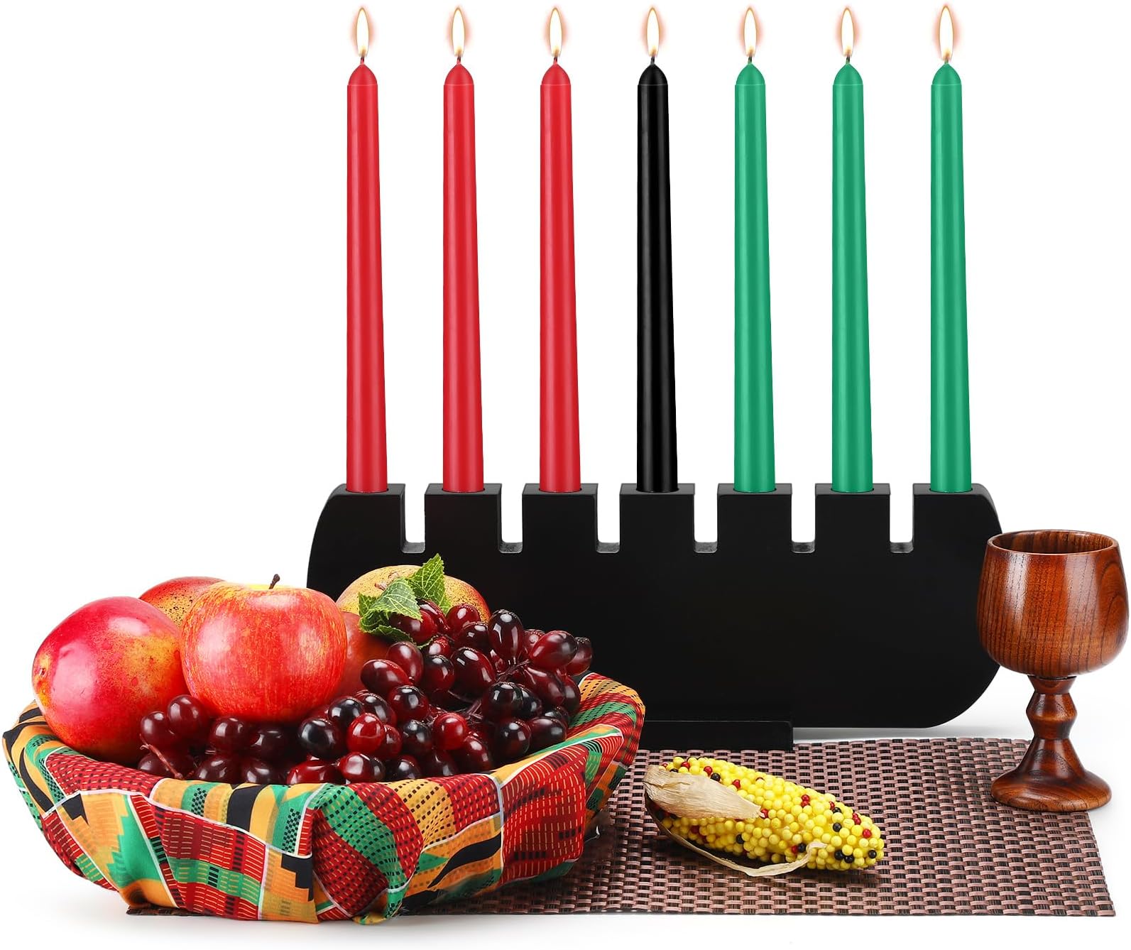 Amazon.com: 10 Pieces Kwanzaa Kinara Candles Set Flameless Battery ...