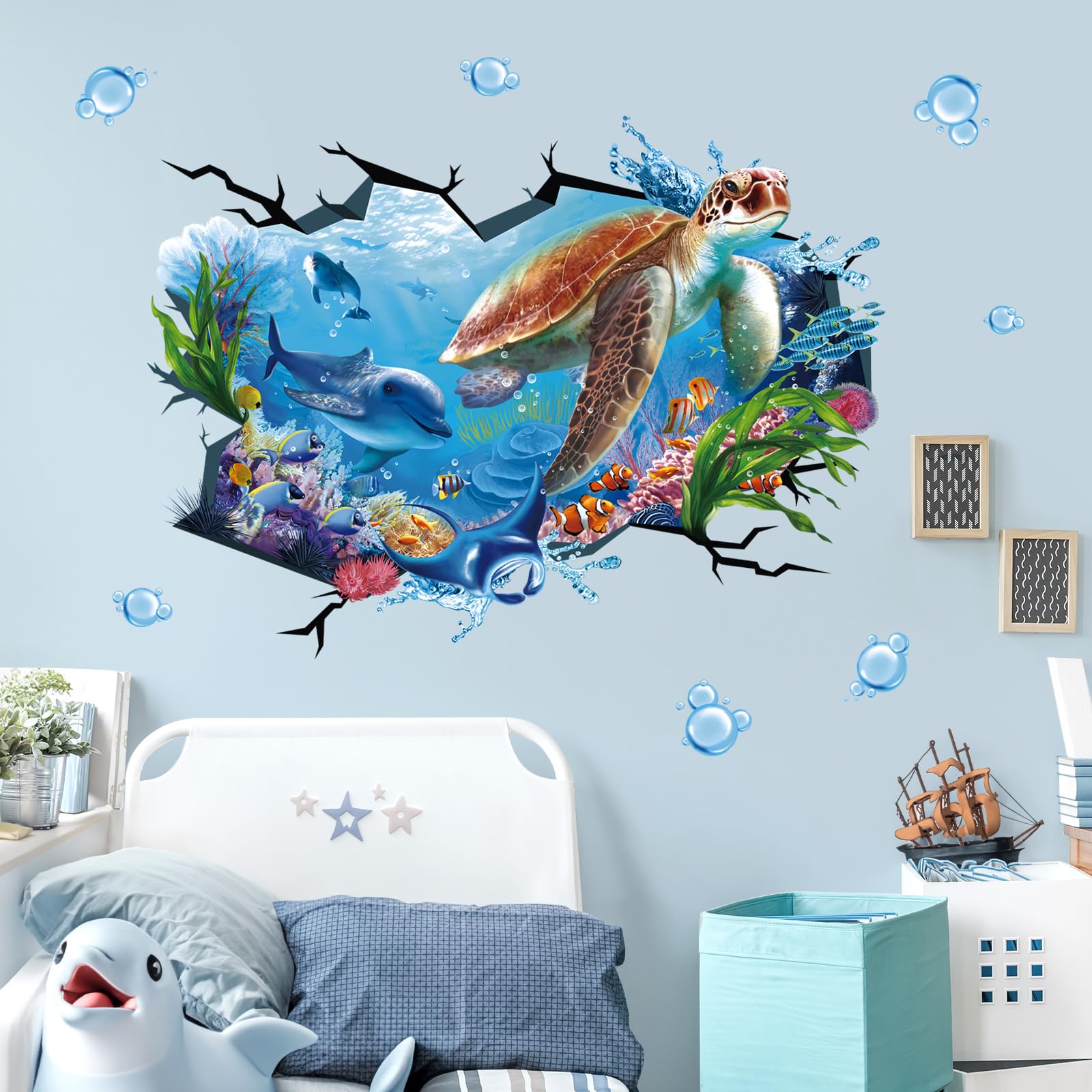 Sea Wall Decals Happy Sea Turtle Canvas Print