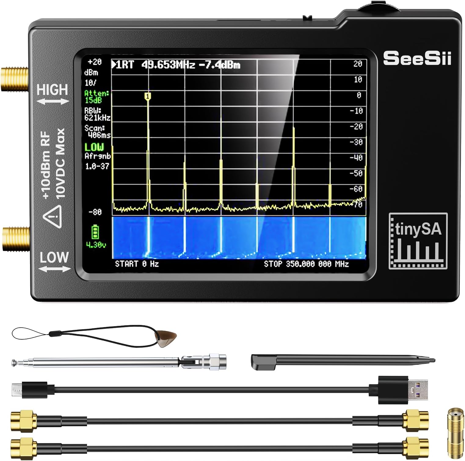 Amazon.com: RF Explorer Handheld Digital Spectrum Analyzer Model WSUB1G ...