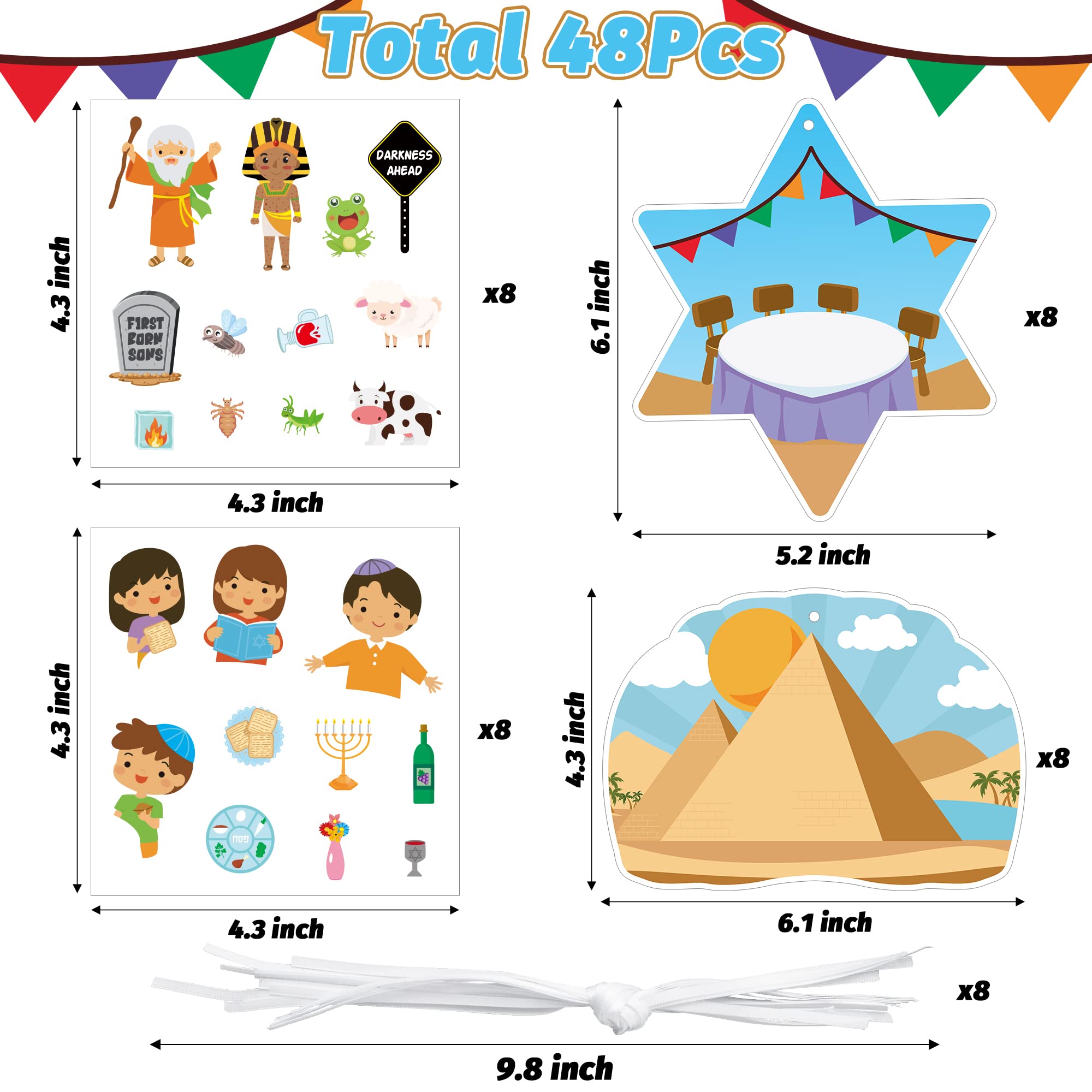 Snapklik.com : Make A Passover Scene Sticker Ornaments - 48Pcs Kids DIY ...
