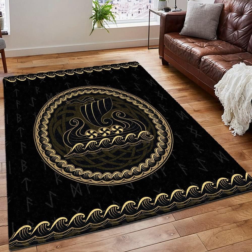 Amazon.com: Vikings Red Unique Rug, Spirit of Vikings Area Rug, Sailor ...