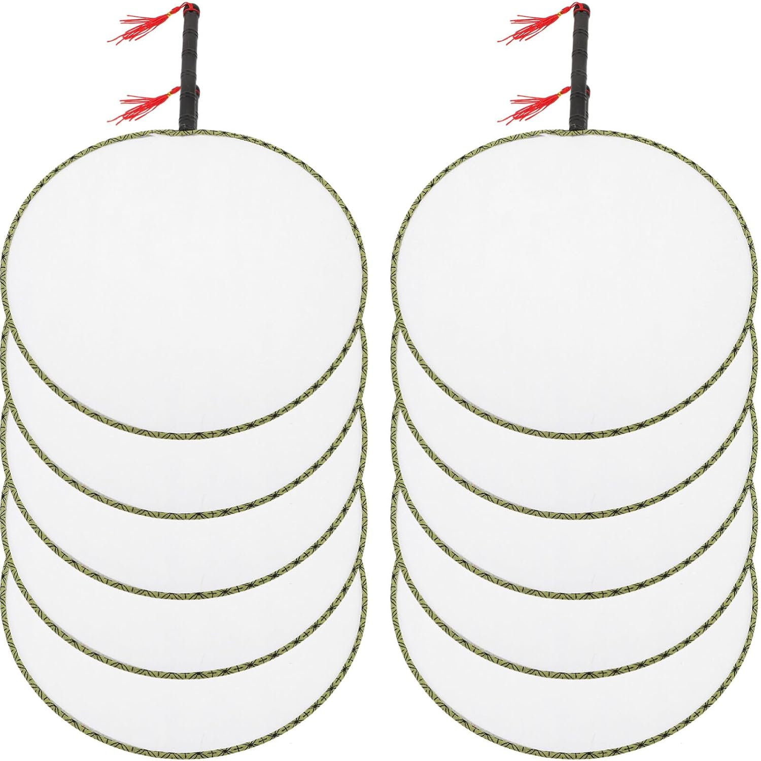 Amazon.com: DOITOOL 10Pcs Chinese Round Fan White Hand Fan Blank Fans ...