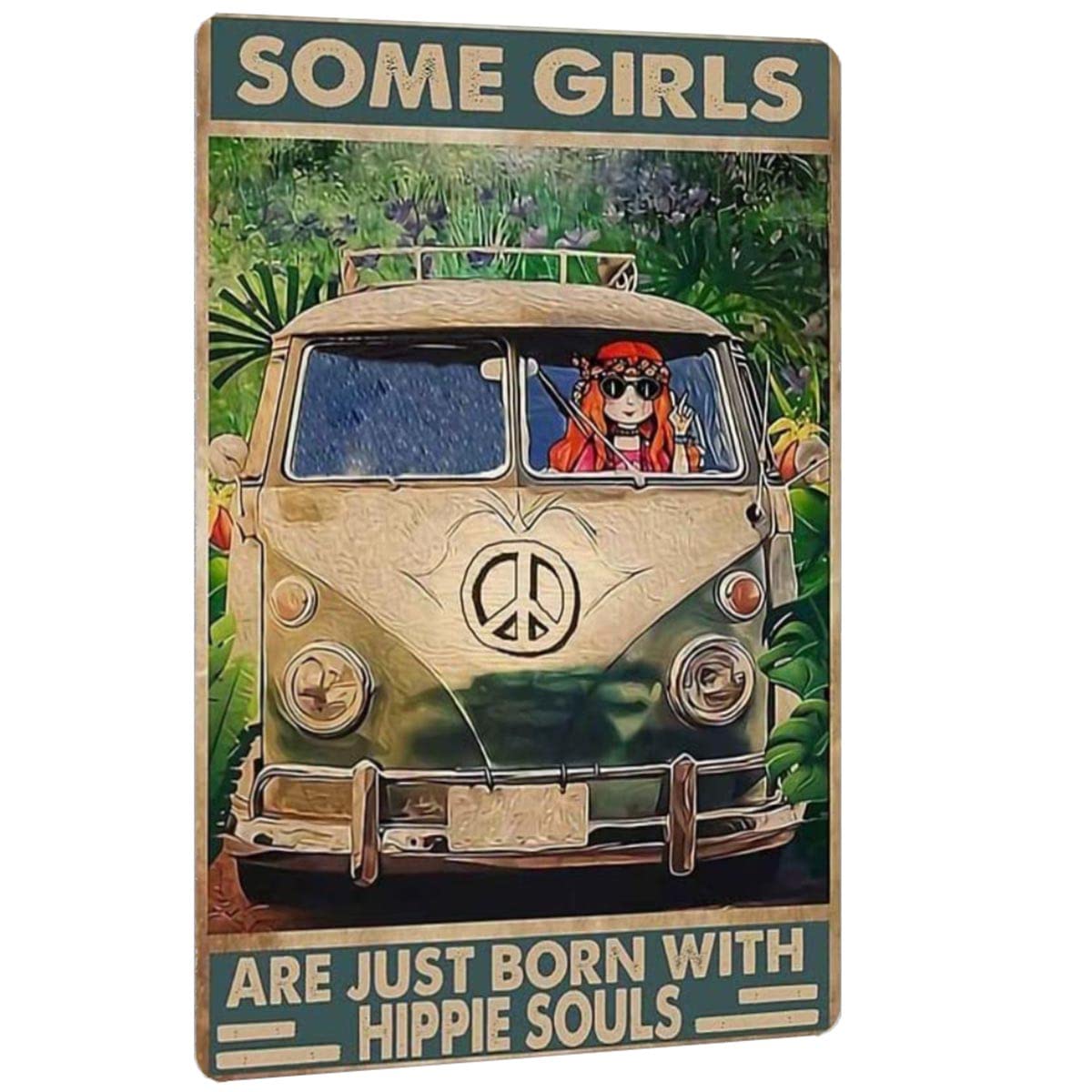Amazon.com: Geuuki Metal Signs Some Girl Are Just Born With Hippie ...