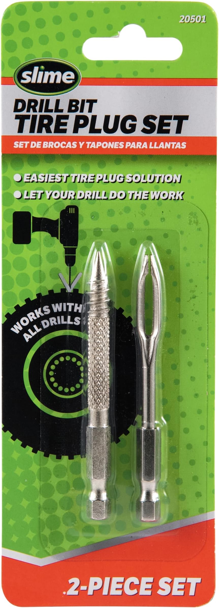 Amazon.com: Slime 20501 Tire Plug Drill Bit Kit, All Drills Compatable ...