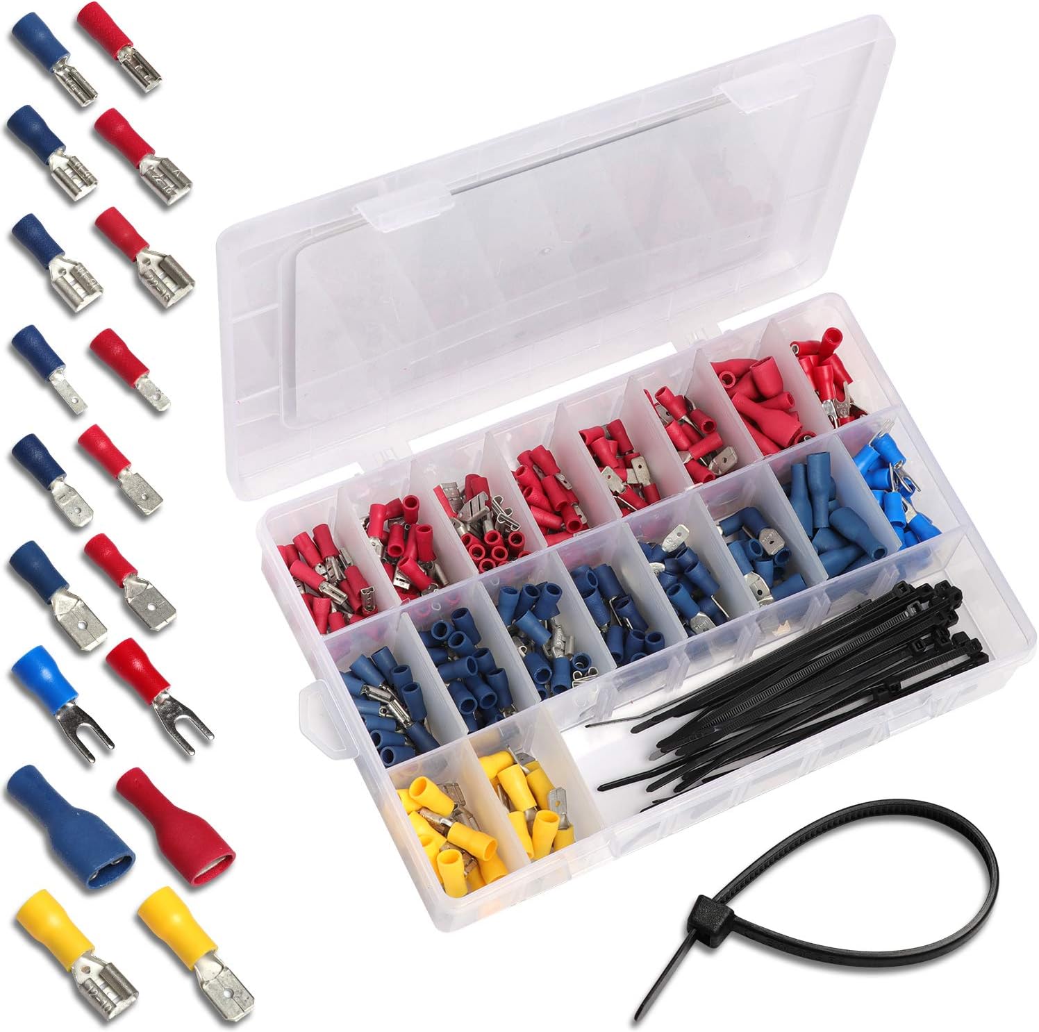 Amazon.com: Brax Worx Wire Terminal Electrical Connector Kit, 355 Pc ...