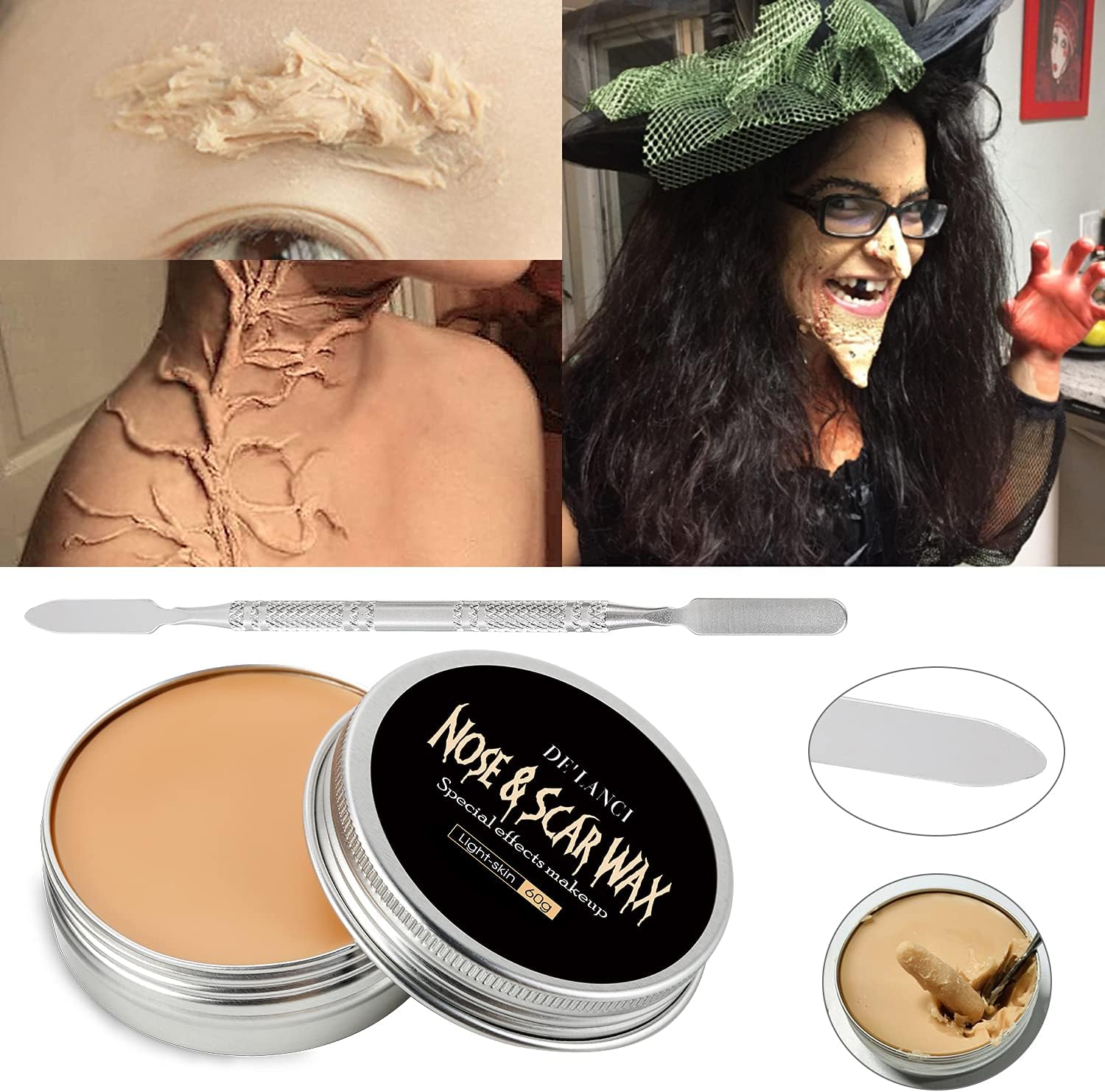 DE’LANCI Pro SFX Makeup Scars Wax kit,Halloween Special Effects Stage ...
