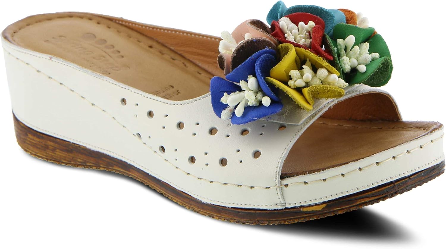 Amazon.com | Spring Step Women's Flowerchild Bone Sandal | Slides