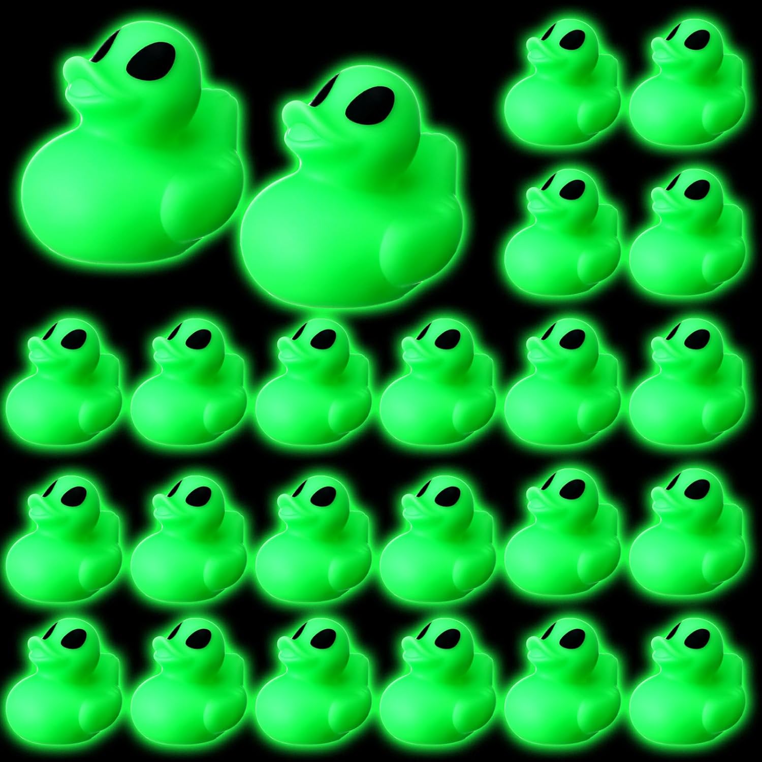 Amazon.com: Leyndo 24 Mini Alien Duck Figures Glow in the Dark Small ...