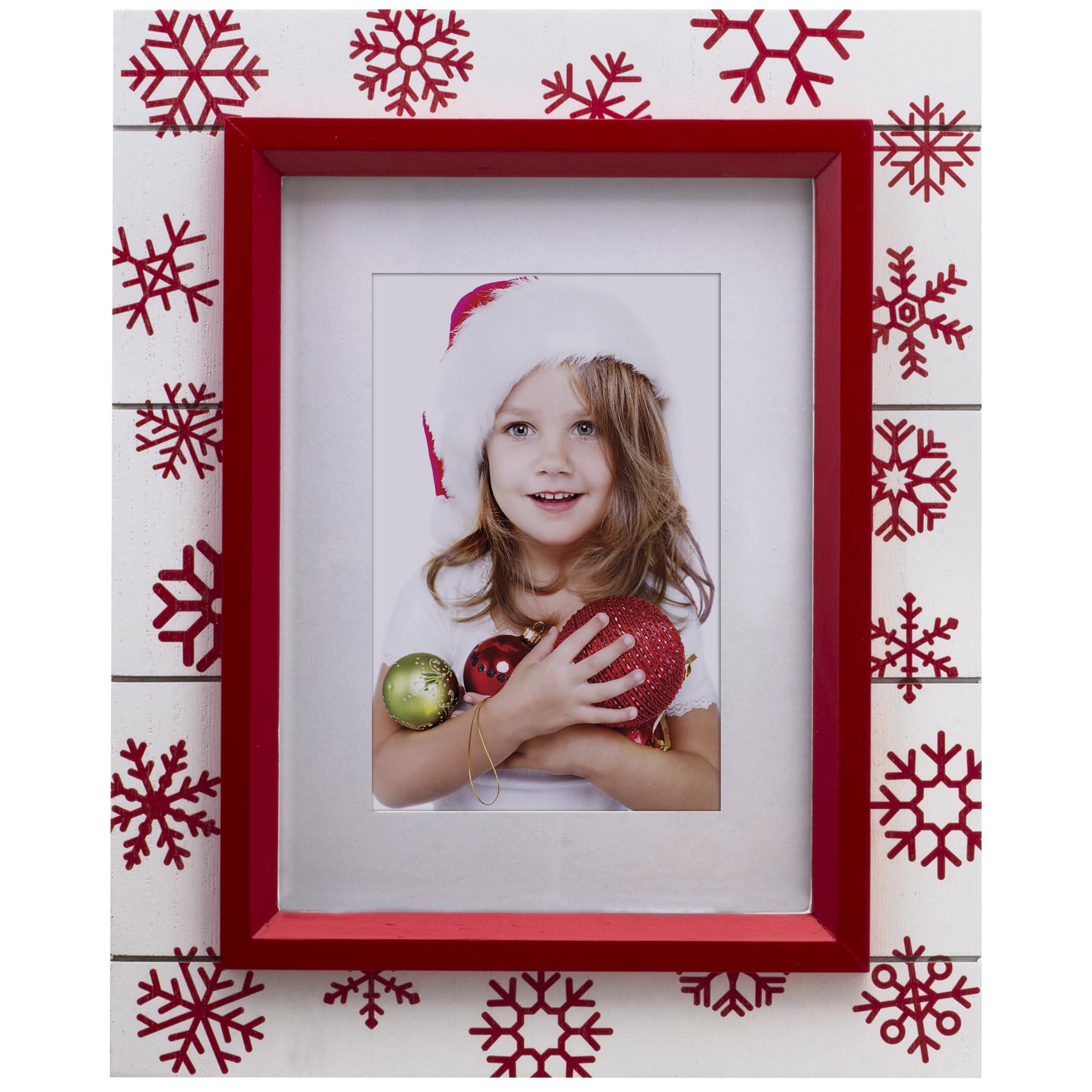 Amazon.com - FINE PHOTO GIFTS Red Snowflake 4" x 6" or 6" x 8" Wood ...
