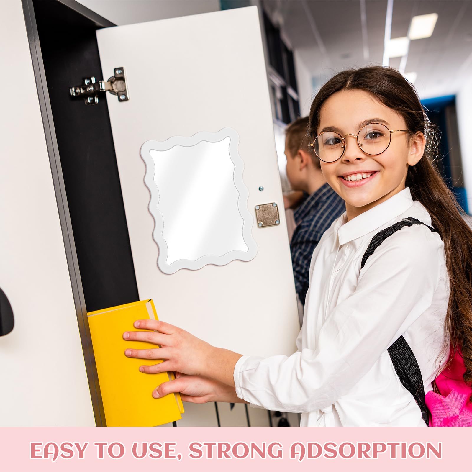 Snapklik.com : Leinuosen 1 Pcs Scalloped Magnetic Locker Mirror Small ...
